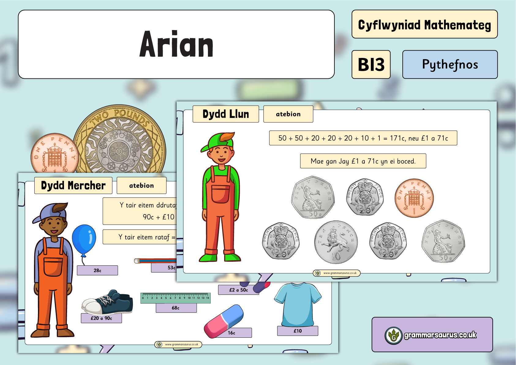 Blwyddyn 3 - Arian - Grammarsaurus