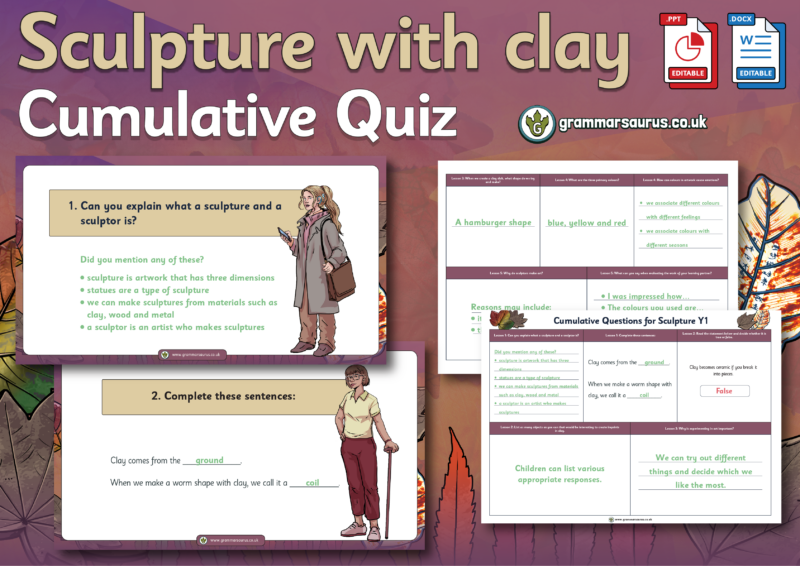 Year 1 Art – Sculpture with clay – Cumulative quiz - Grammarsaurus