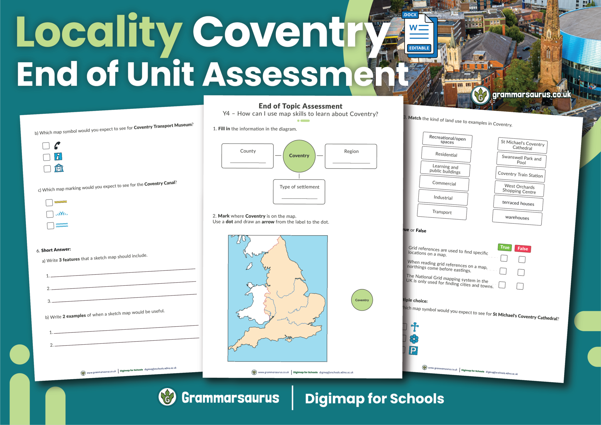 Y4 Locality Unit – Coventry - End of unit assessment - Grammarsaurus