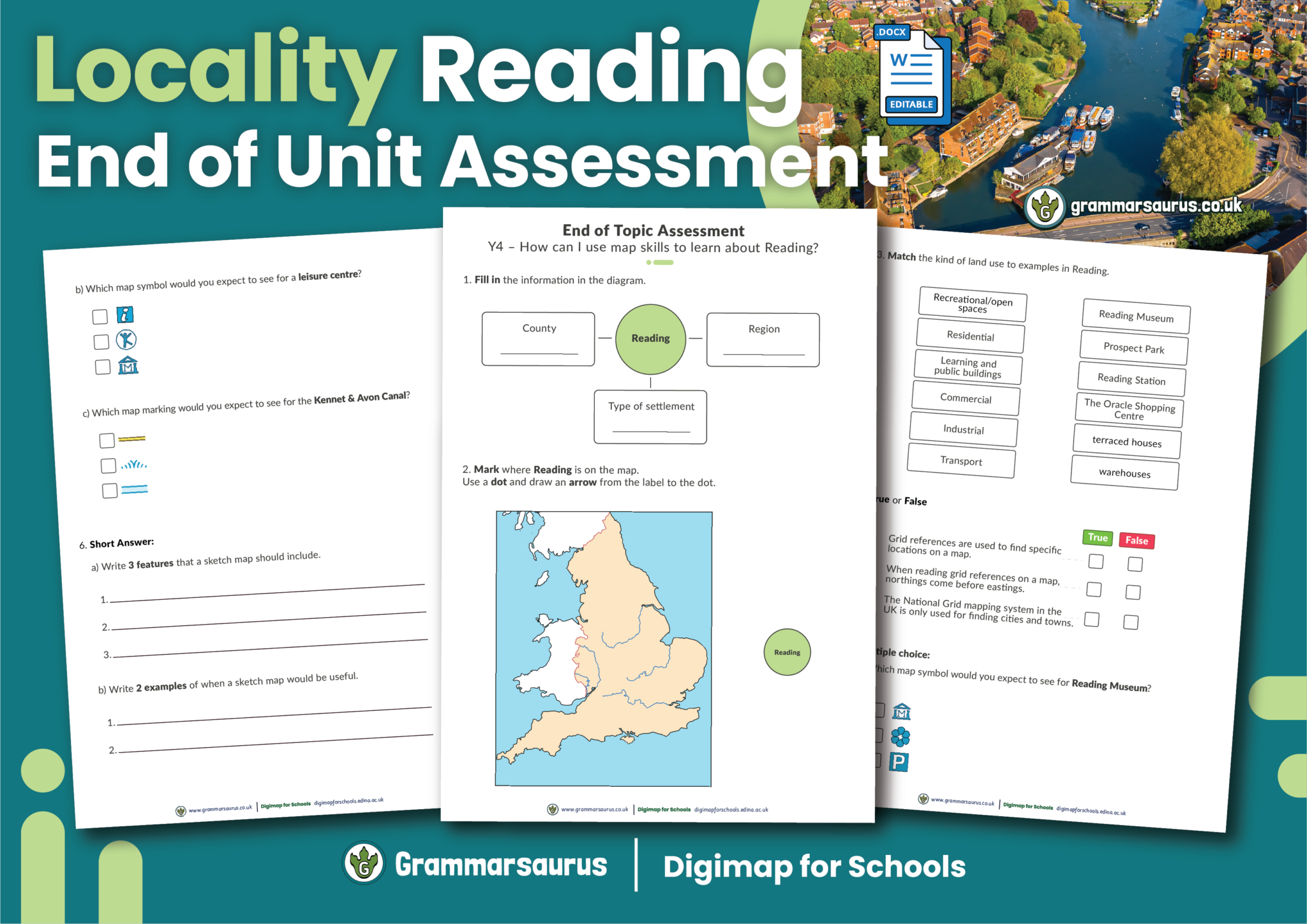 Y4 Locality Unit - Reading - End of unit assessment - Grammarsaurus