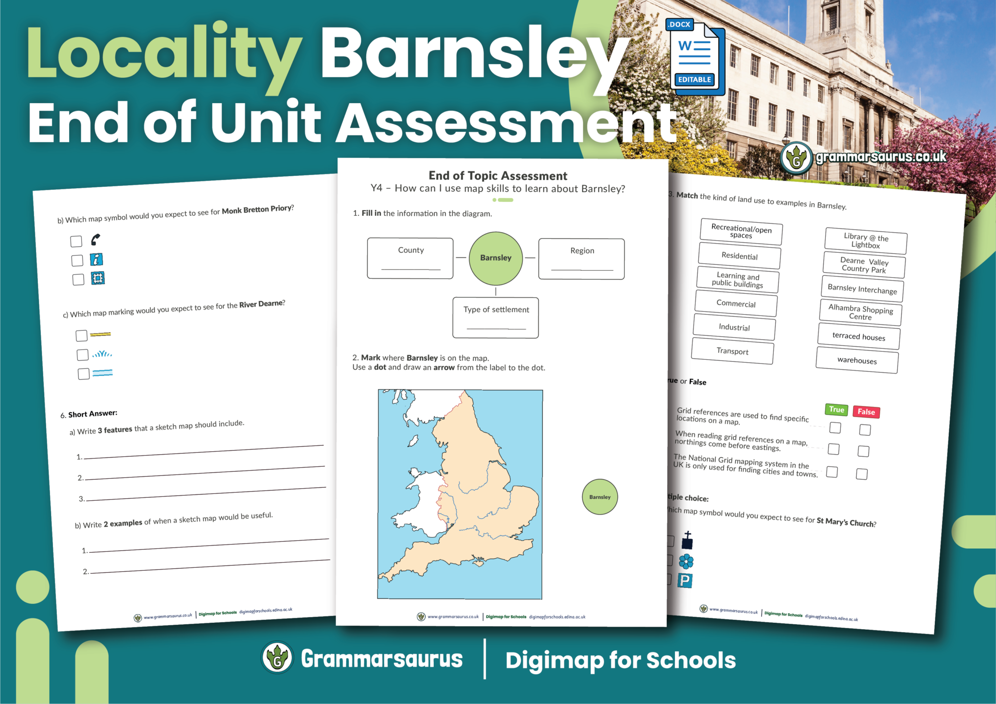 Y4 Locality Unit - Barnsley - End of Unit Assessment - Grammarsaurus