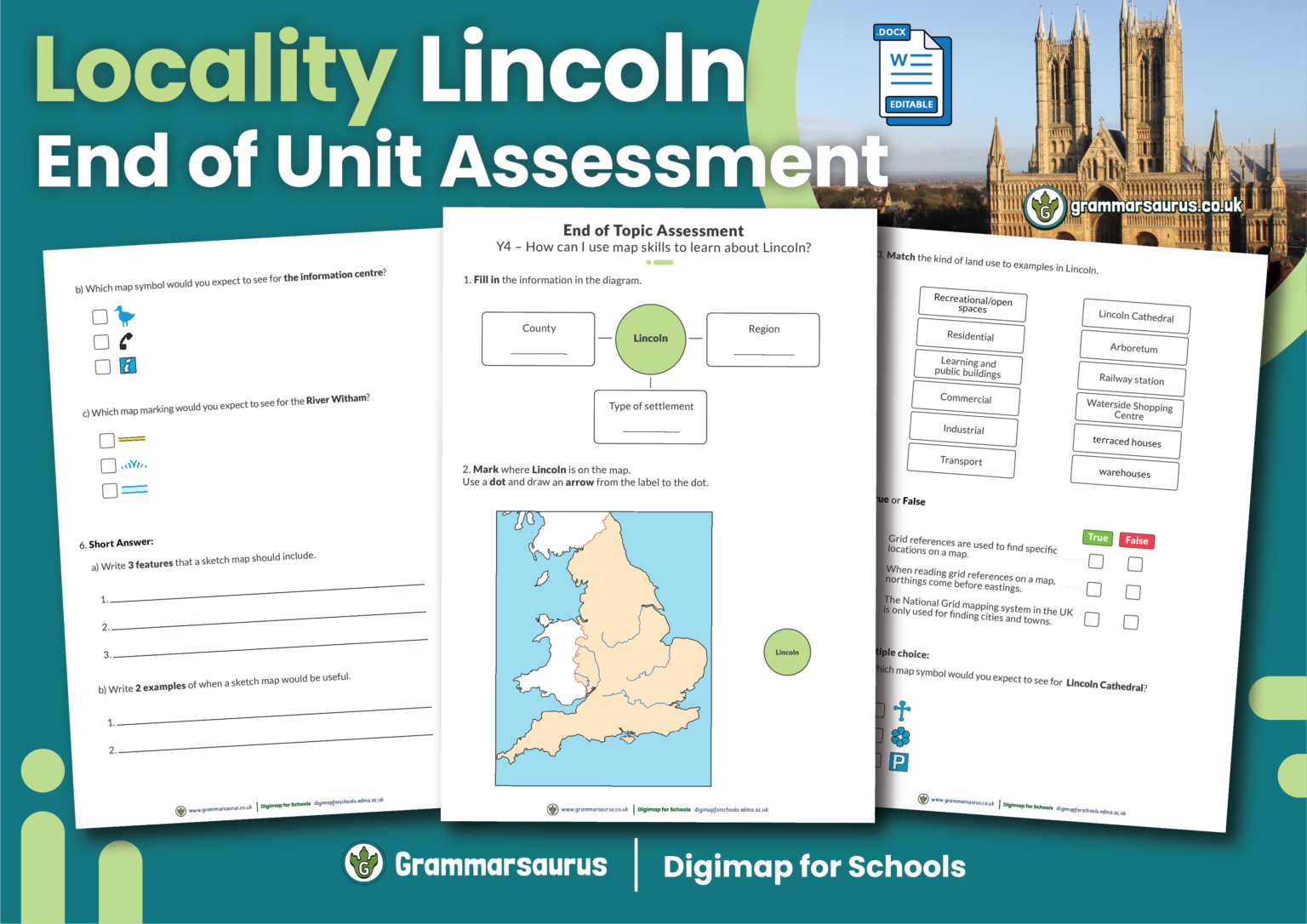 Y4 Locality Unit - Lincoln - End of Unit Assessment - Grammarsaurus