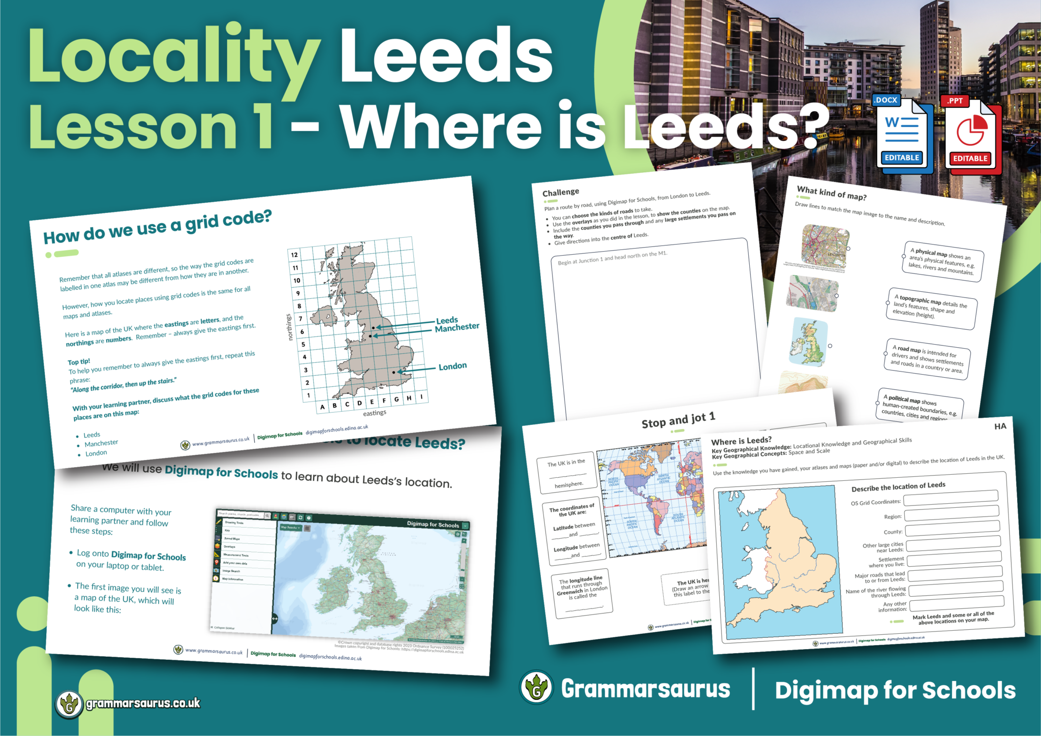 Y4 Locality Unit - Where is Leeds? - Lesson 1 - Grammarsaurus