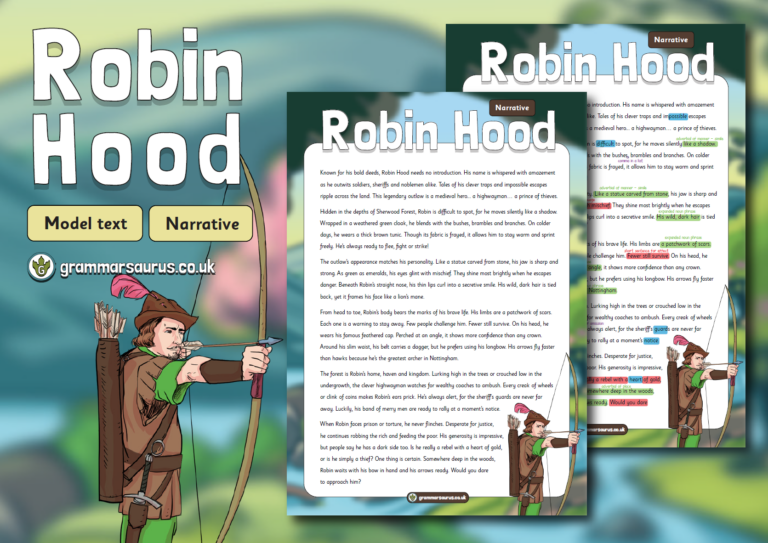 Year 3 Model Text - Character description – Robin Hood - Grammarsaurus