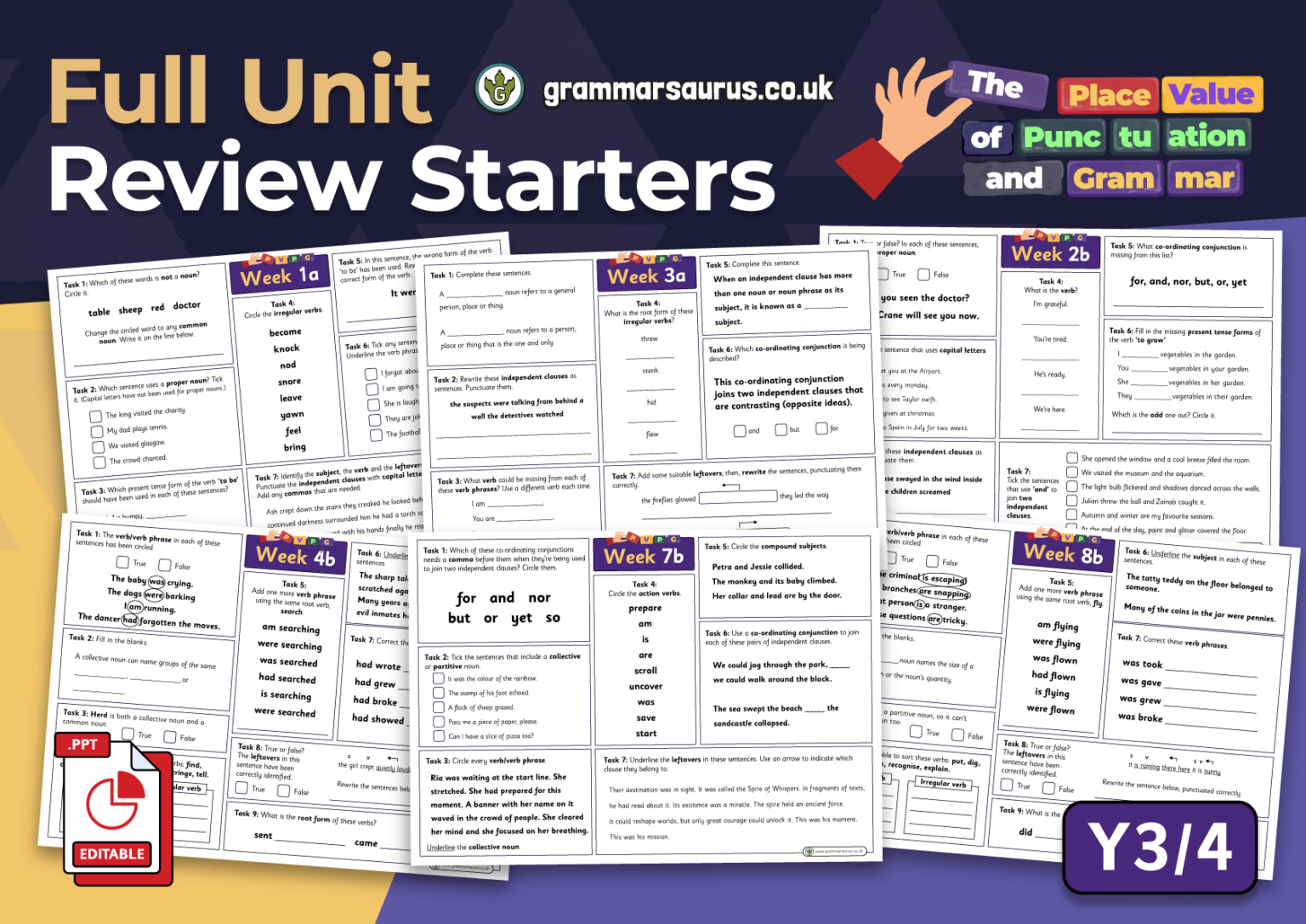 Year 3/4 The Place Value of Punctuation and Grammar – Full Unit ...