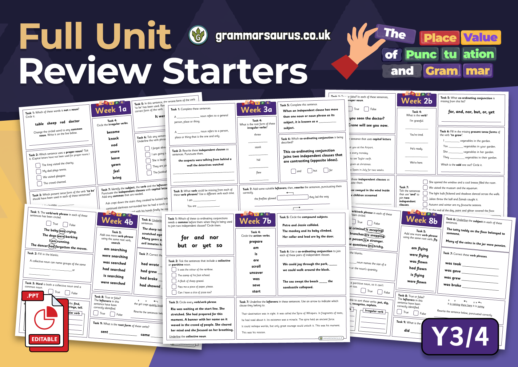 Year 3/4 The Place Value of Punctuation and Grammar – Full Unit ...