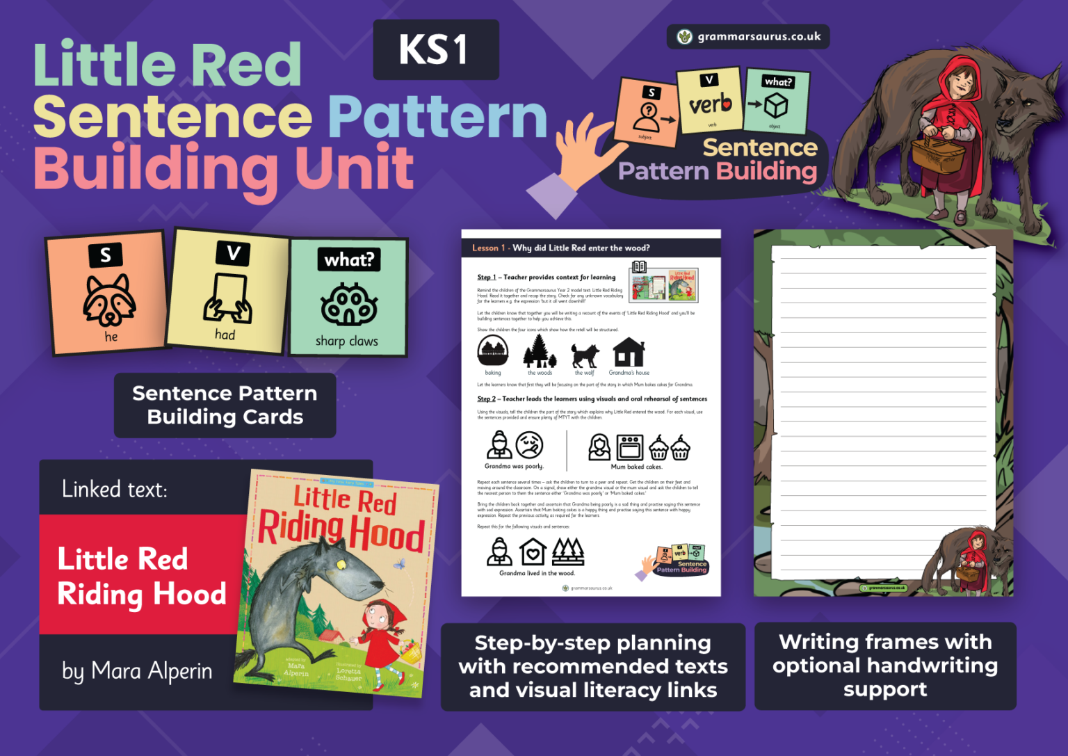 Little Red (letter) Sentence Pattern Building Unit - Grammarsaurus