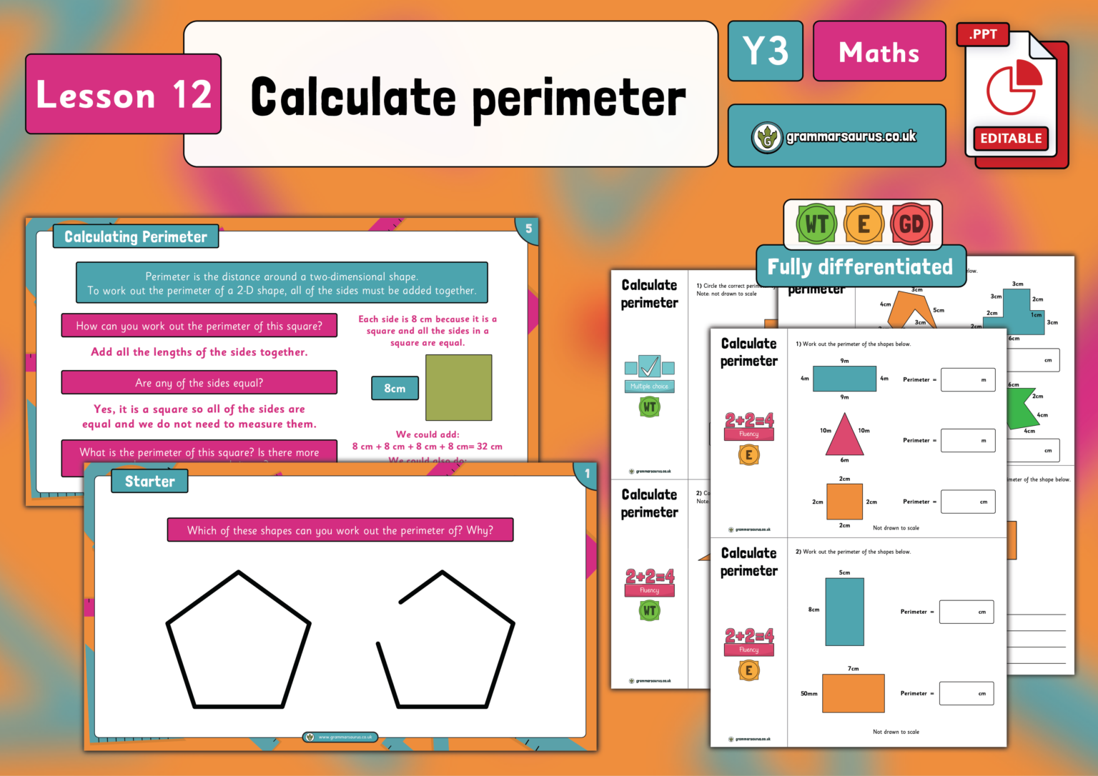 Year 3 Length and Perimeter - Calculate perimeter - Lesson 12 ...
