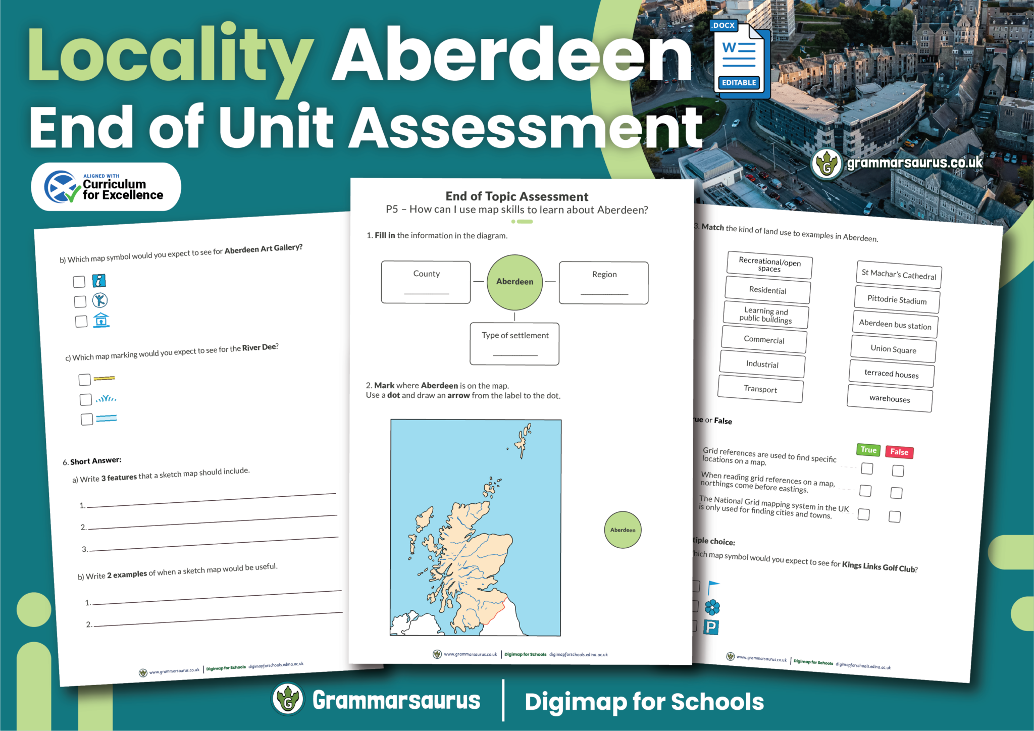 Y4 Locality Unit - Aberdeen - End of unit assessment - Grammarsaurus