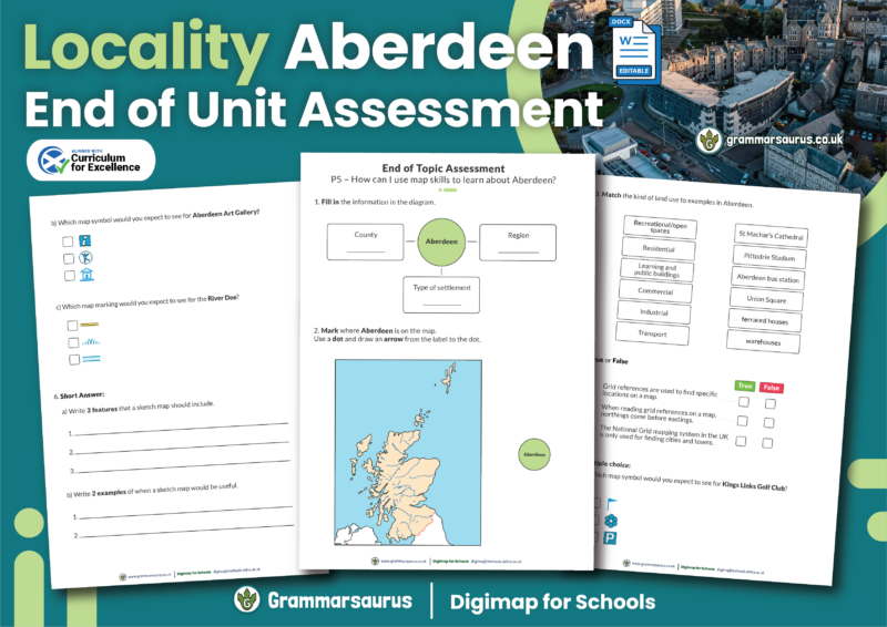 Y4 Locality Unit - Aberdeen - End of unit assessment - Grammarsaurus