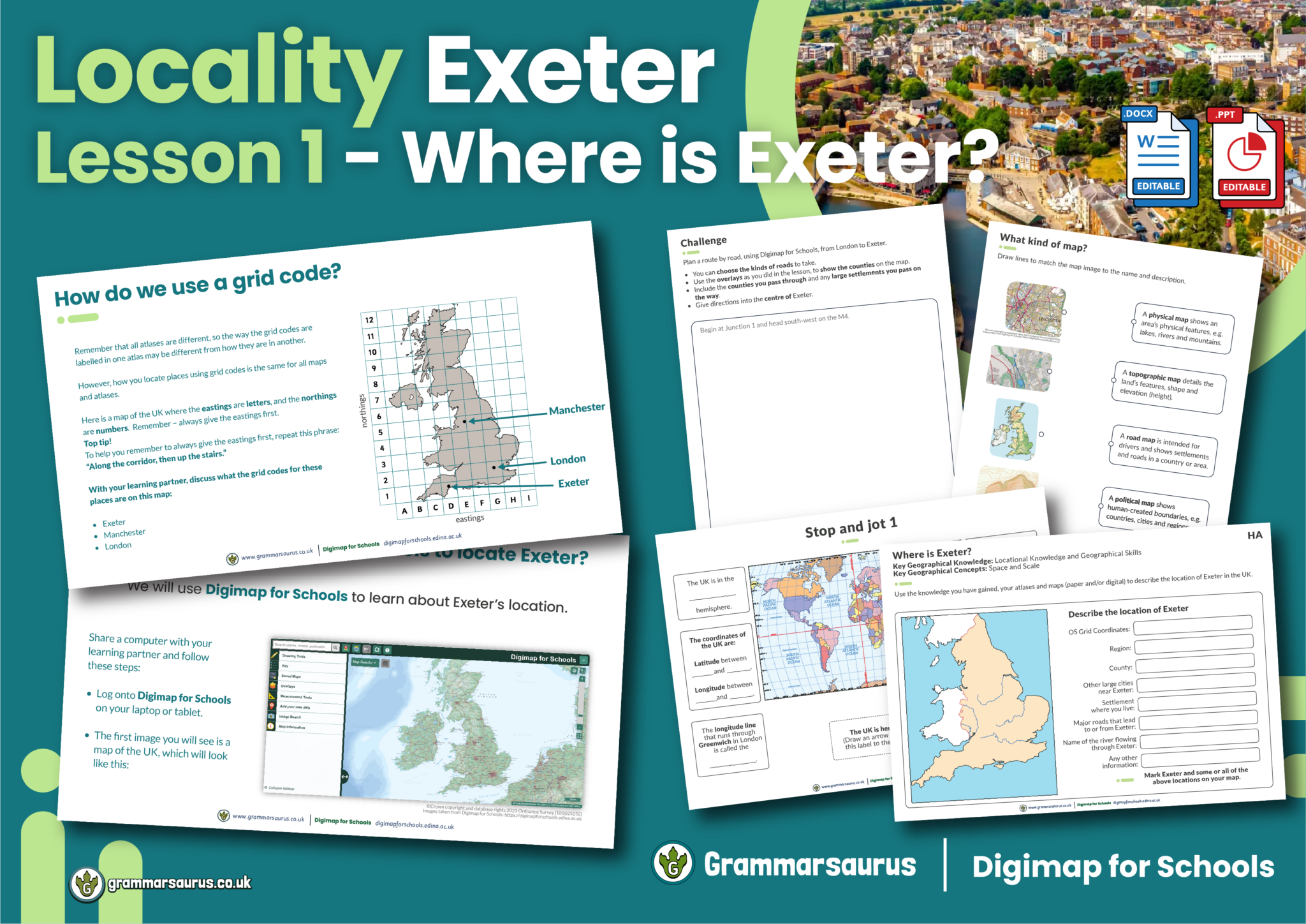 Y4 Locality Unit - Where is Exeter? - Lesson 1 - Grammarsaurus