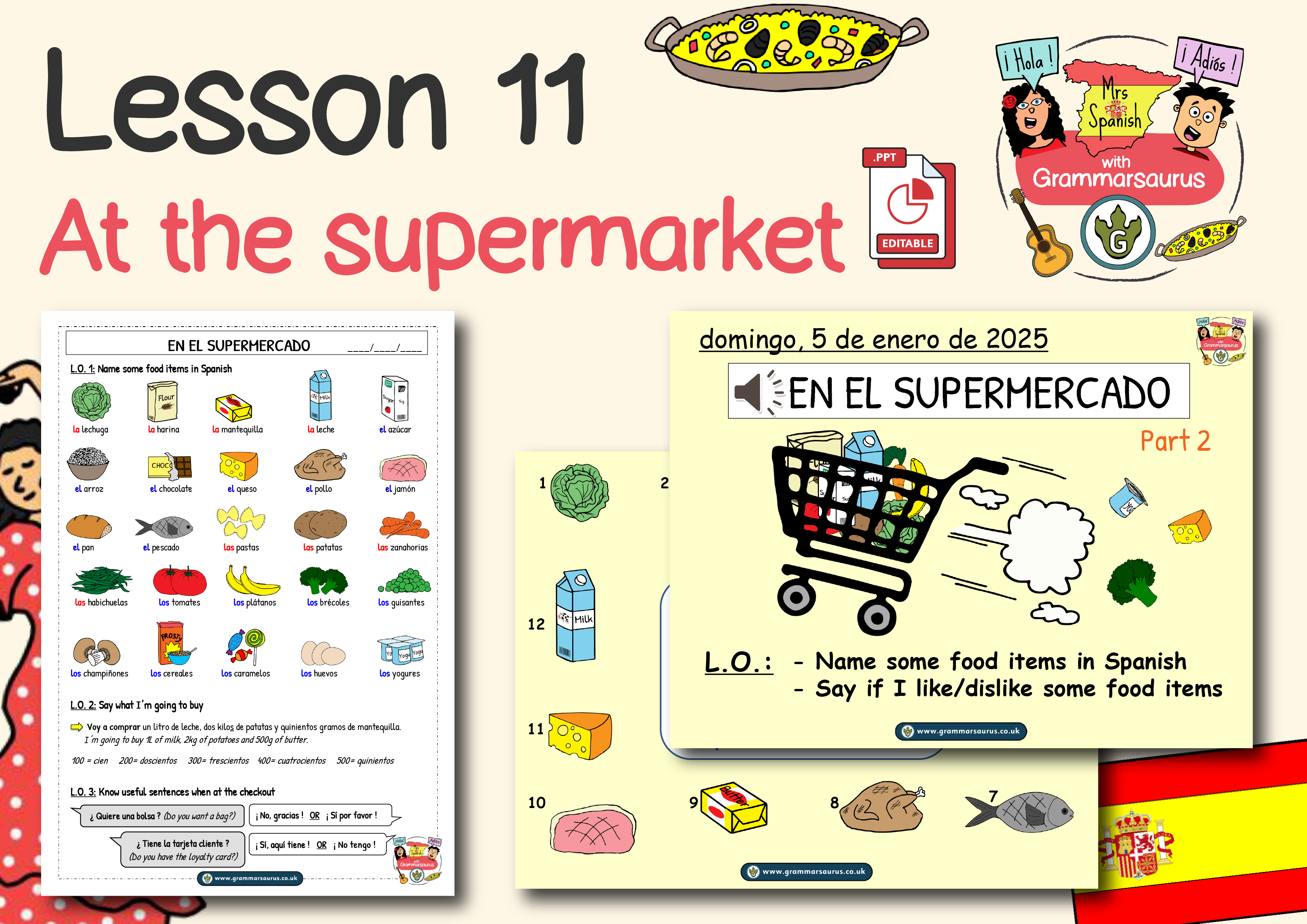 Year 5 - At the supermarket - Lesson 11 - Grammarsaurus