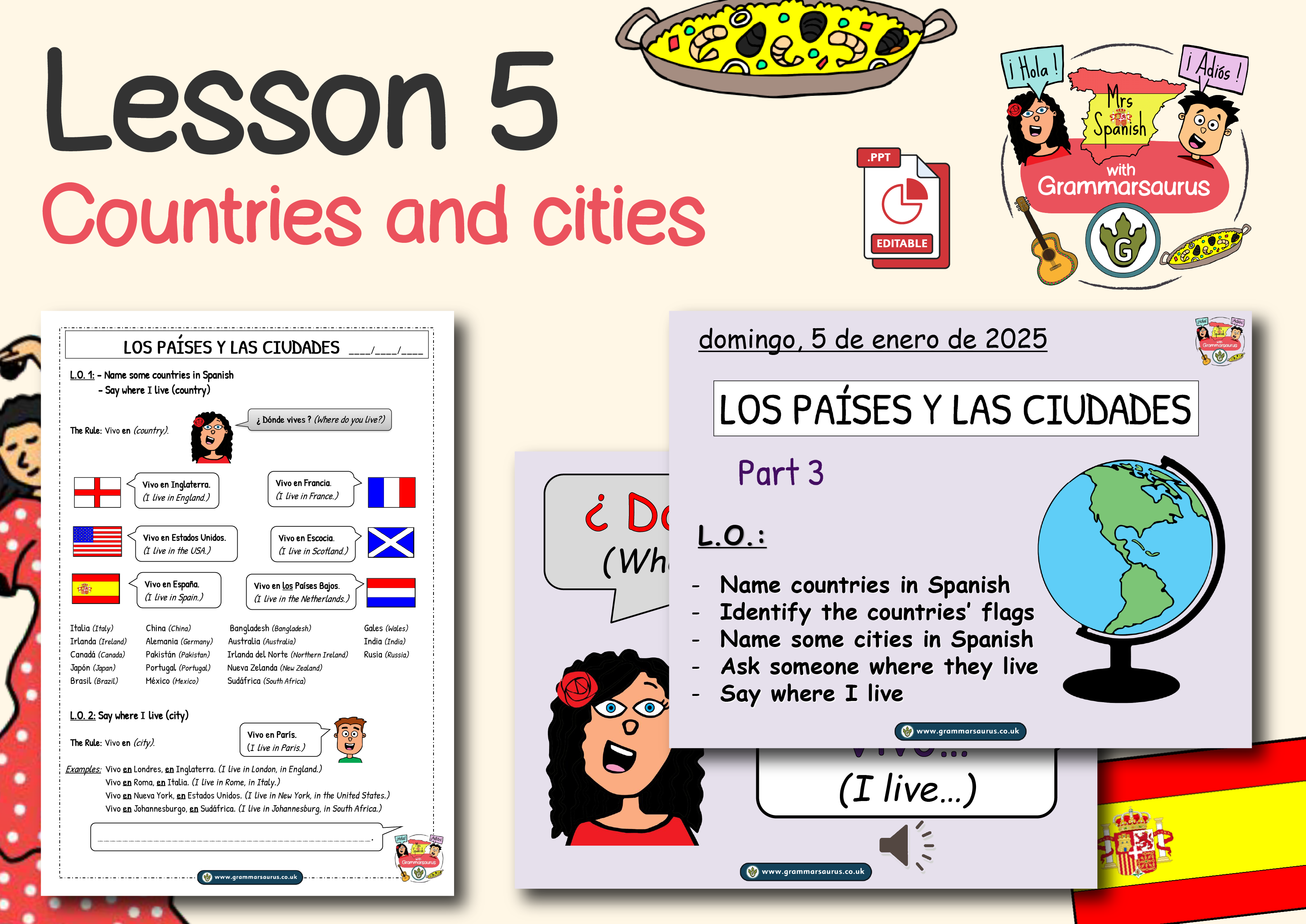 Year 5 - Countries and cities- Lesson 5 - Grammarsaurus