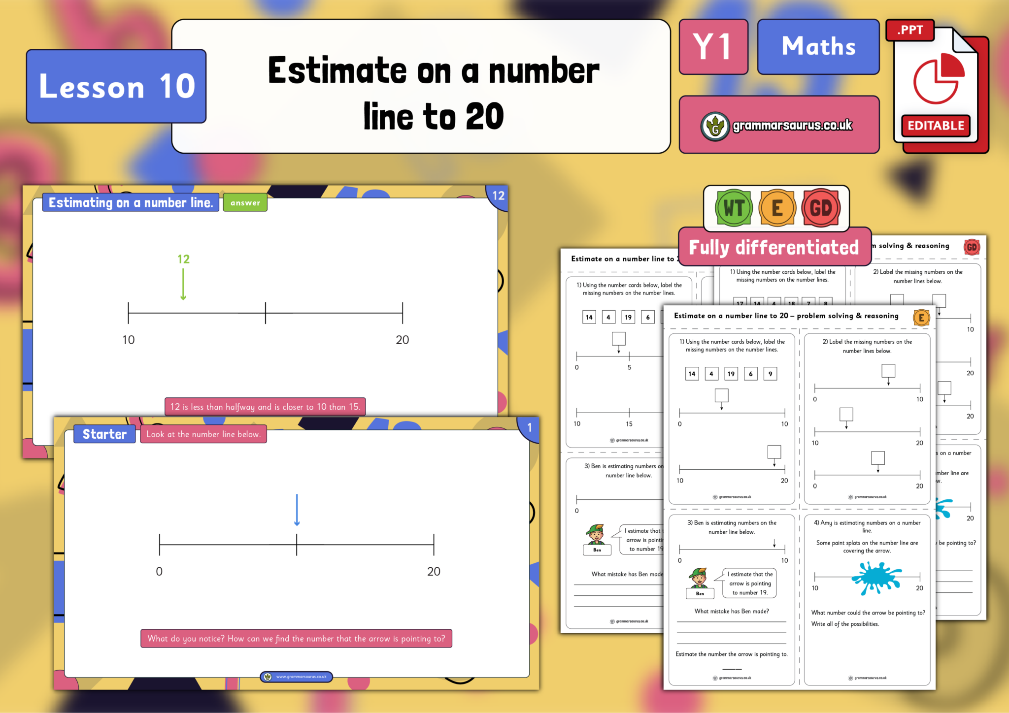Year 1 Place Value (within 20) - Estimate on a number line to 20 ...