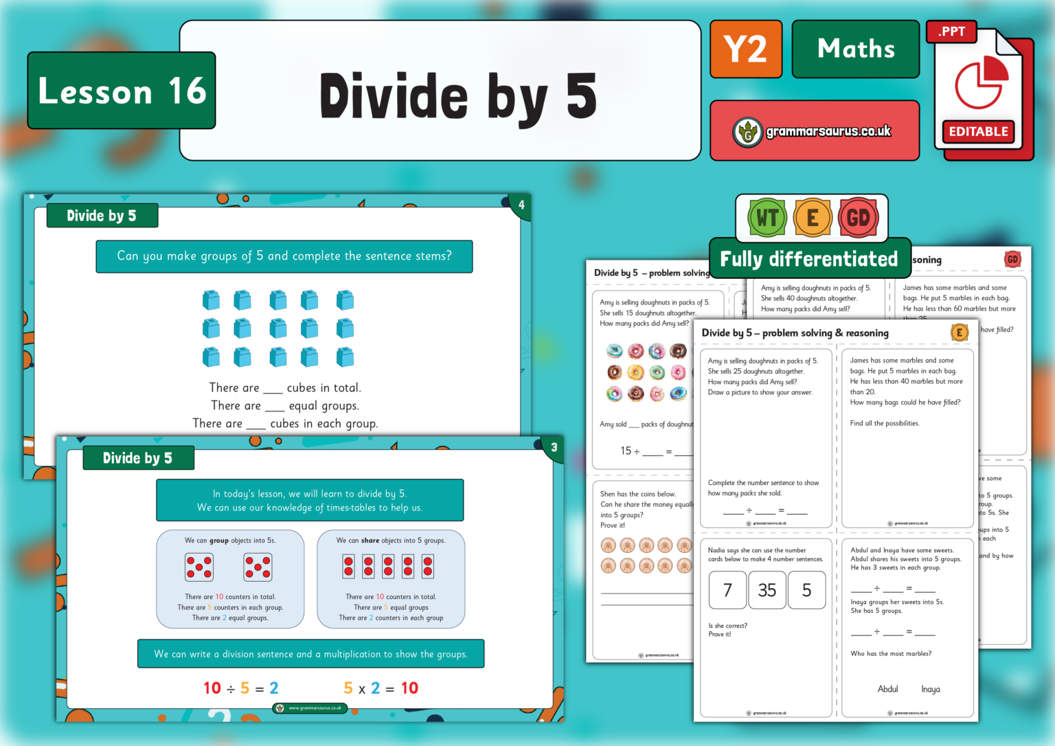 Year 2 Multiplication and Division – Divide by 5 – Lesson 16 ...