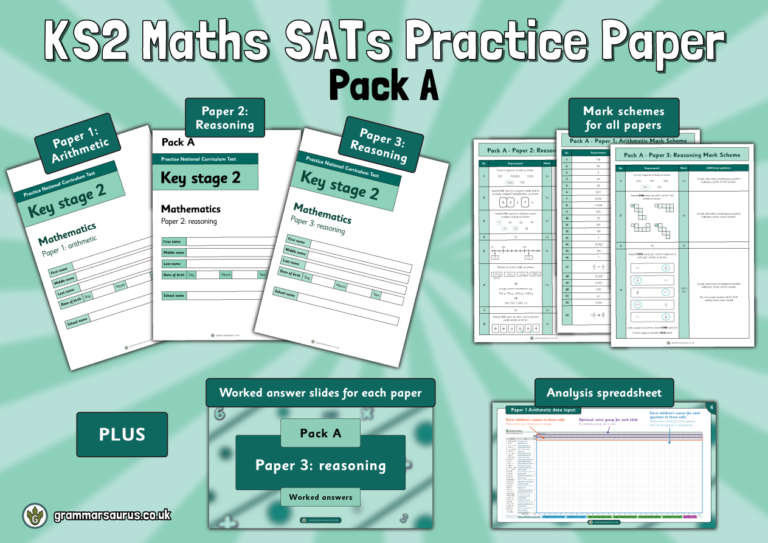 KS2 Maths SATs Practice Paper - Pack A - Grammarsaurus