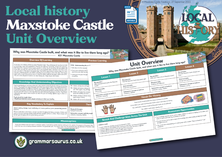KS1 Local history - Maxstoke Castle - Unit Overview - Grammarsaurus
