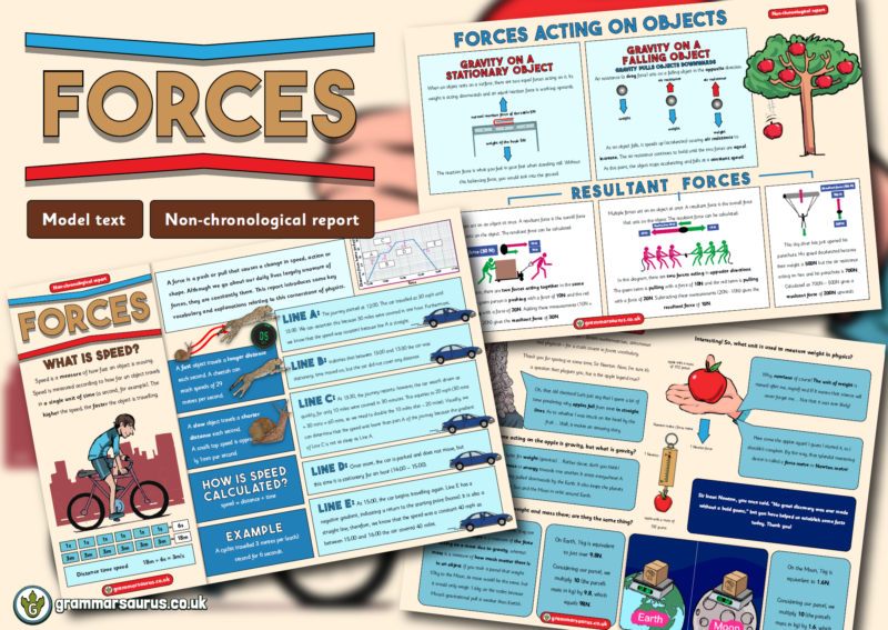 Year 7 Model Text– Non-chronological report - Forces - Grammarsaurus