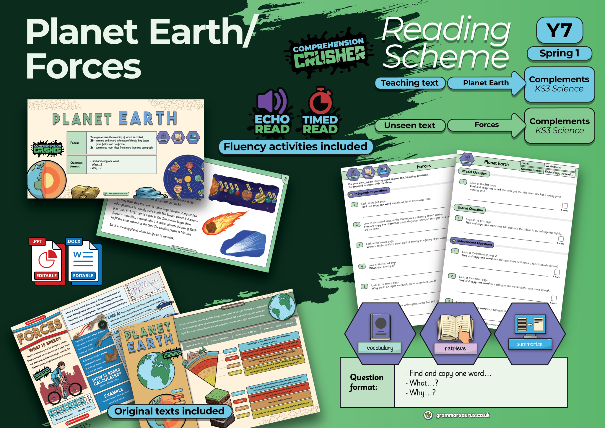 Year 7 Comprehension Crusher (Year 7 reading level) - Planet Earth ...