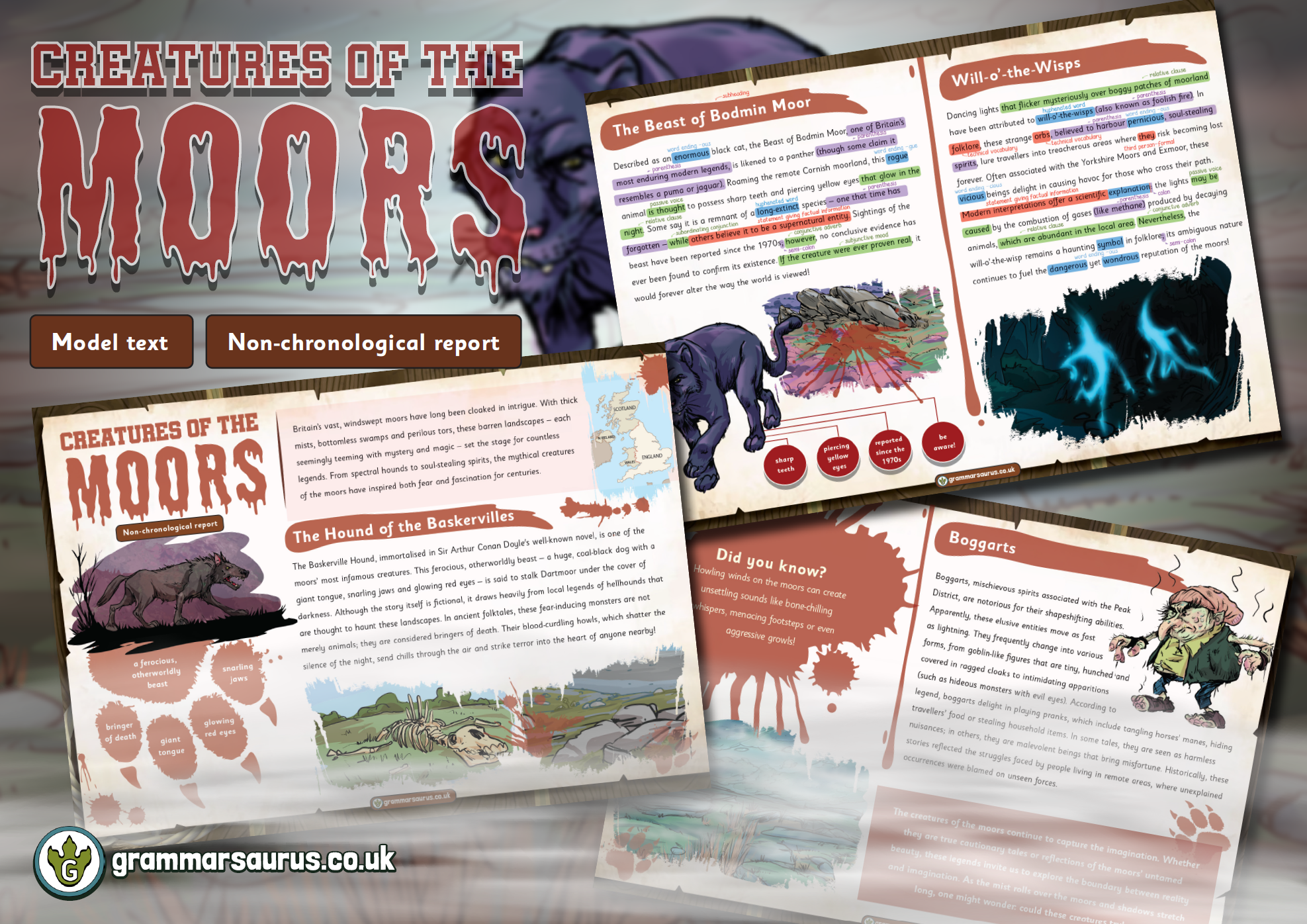 Year 6 Model Text – Non-chronological report – Creatures of the Moors ...