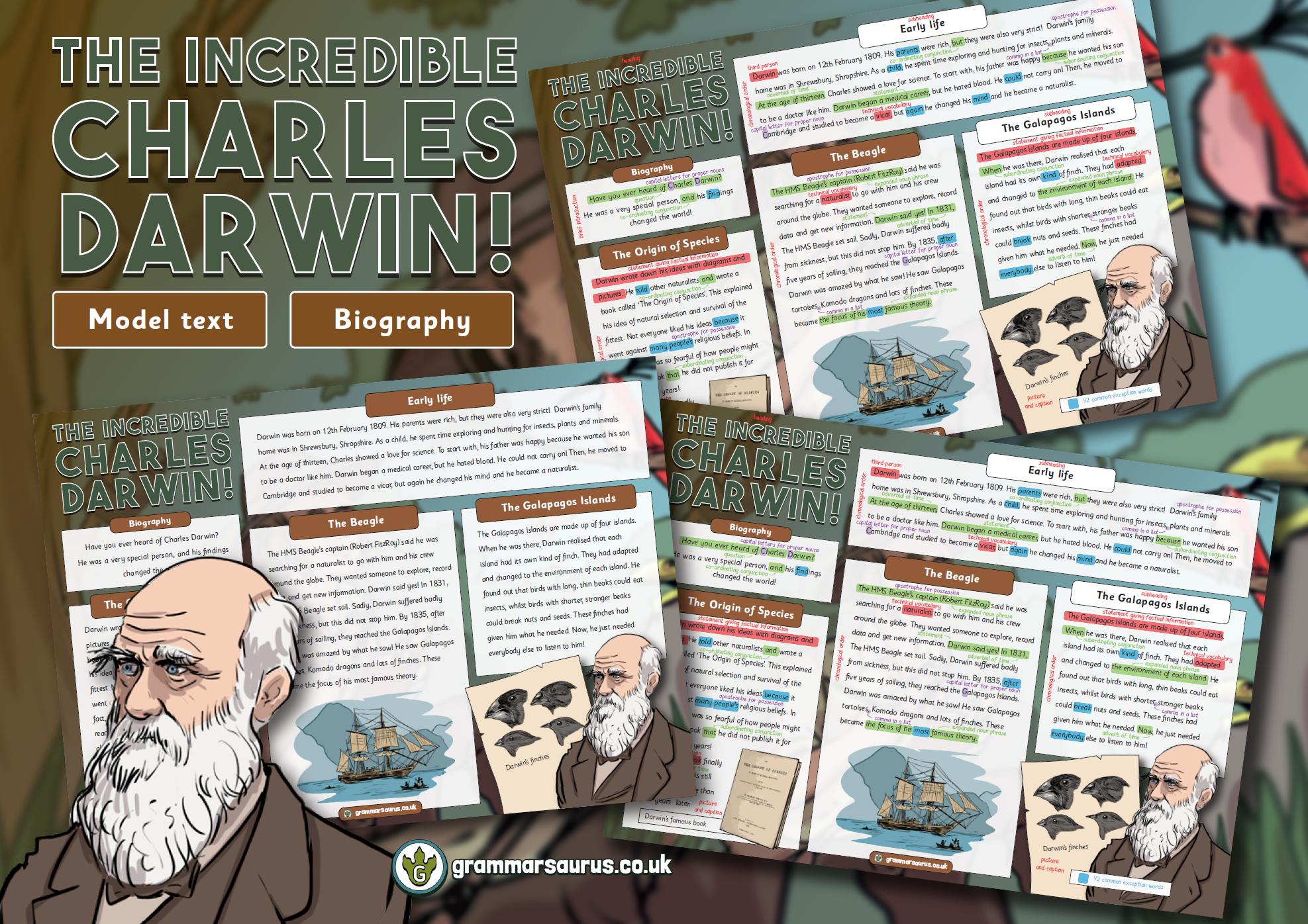 Year 2 Model Text – Biography – The Incredible Charles Darwin ...