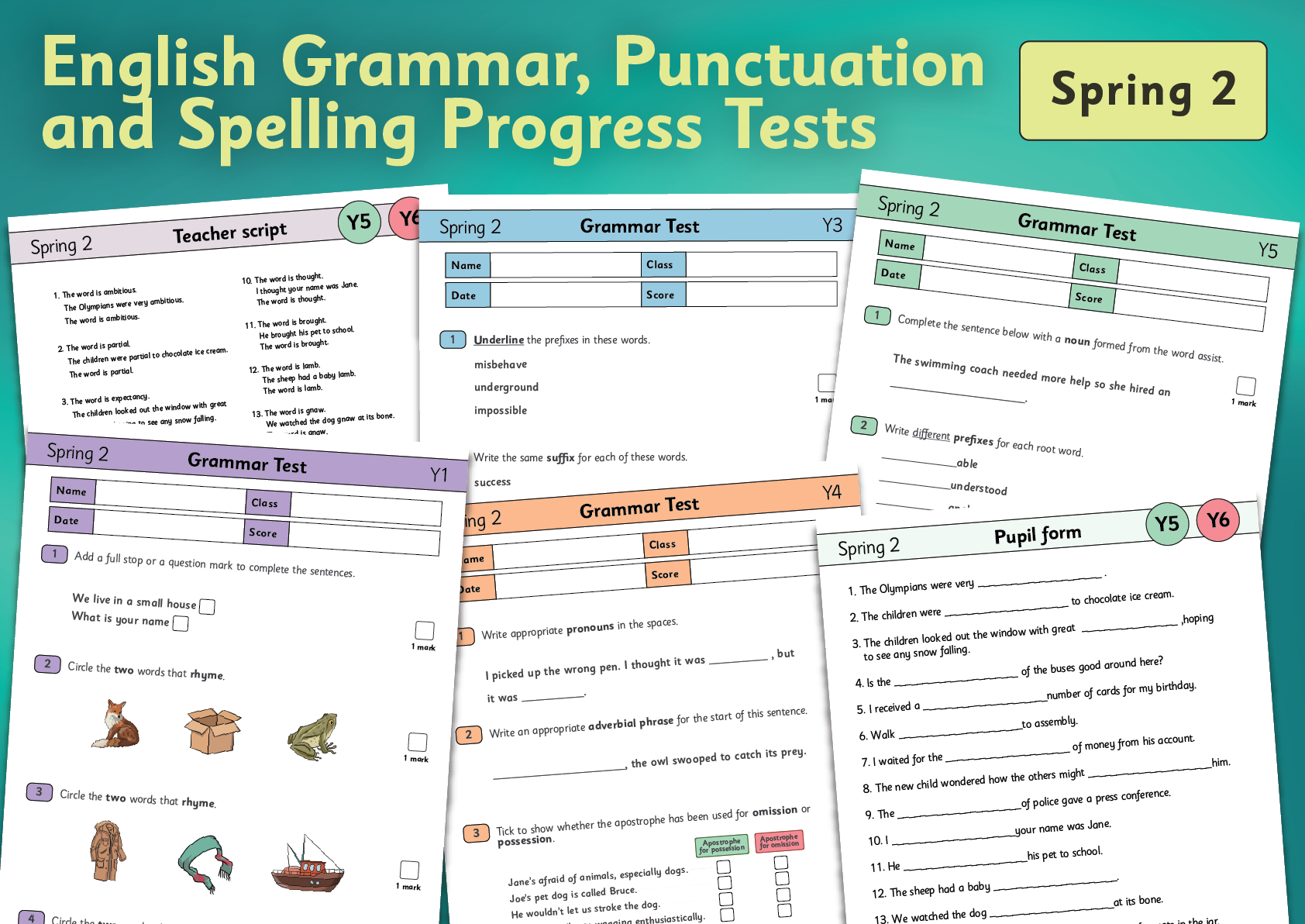 Year 5 English Grammar, Punctuation and Spelling Progress Tests ...