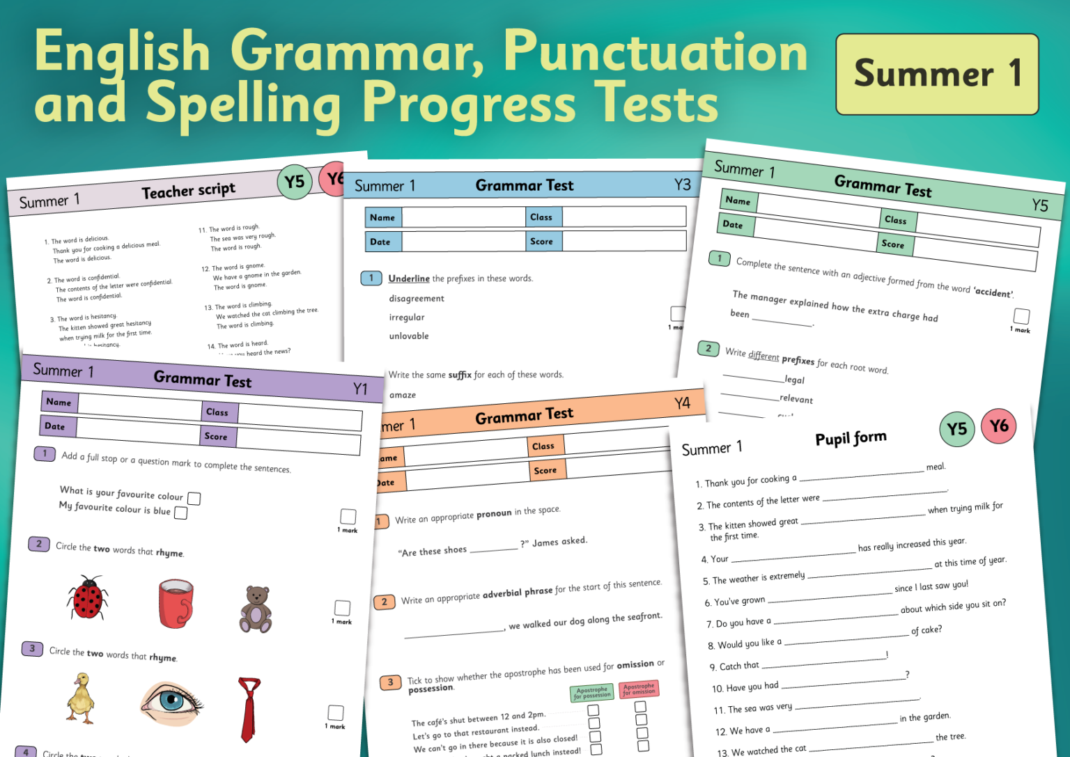 Year 3 English Grammar, Punctuation and Spelling Progress Tests ...