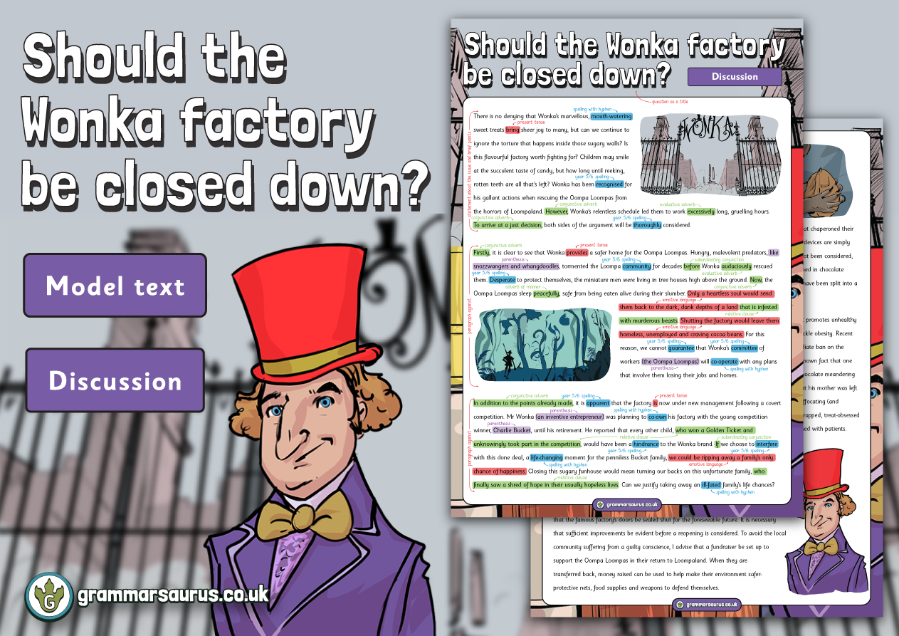 Year 5 Model Text – Discussion – Should the Wonka factory be closed ...