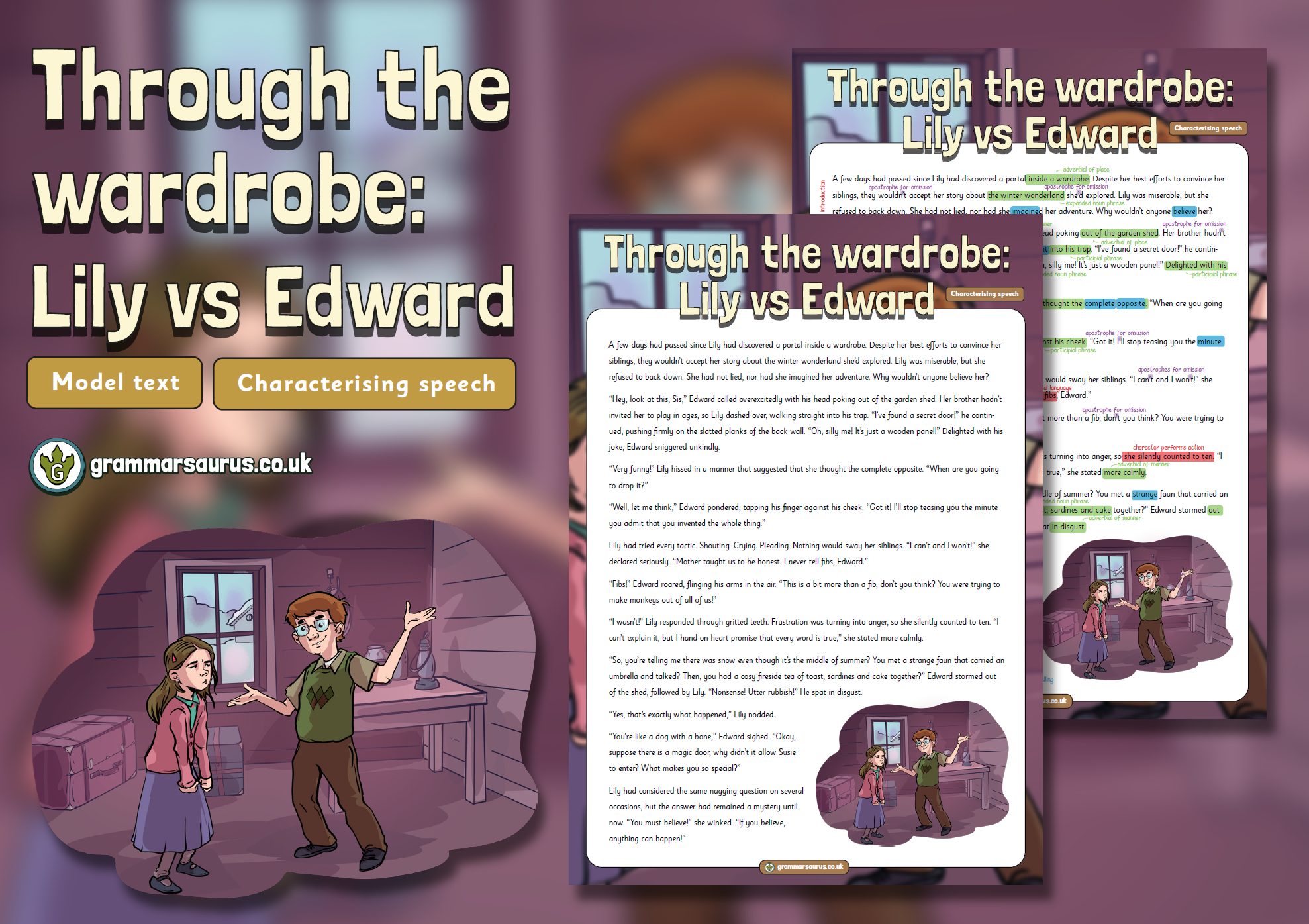 Year 3 Model Text – Characterising speech – Through the wardrobe: Lily ...