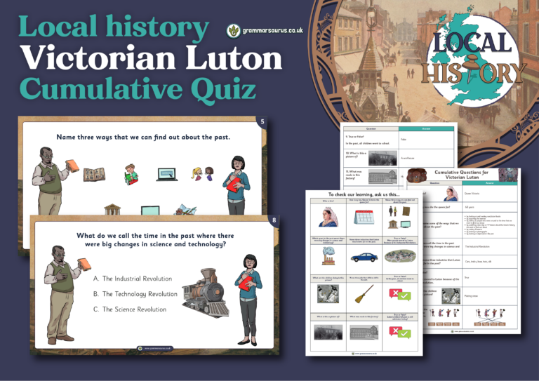 KS1 Local history - Victorian Luton - Cumulative quiz - Grammarsaurus