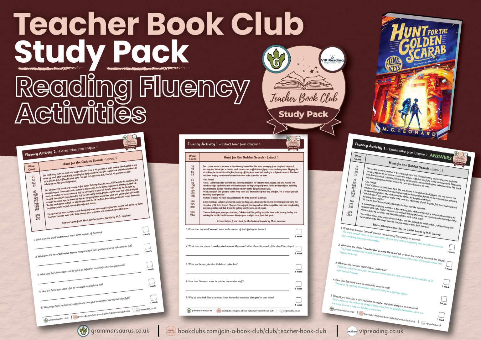 Teacher Book Club - Hunt for the Golden Scarab - M. G. Leonard ...