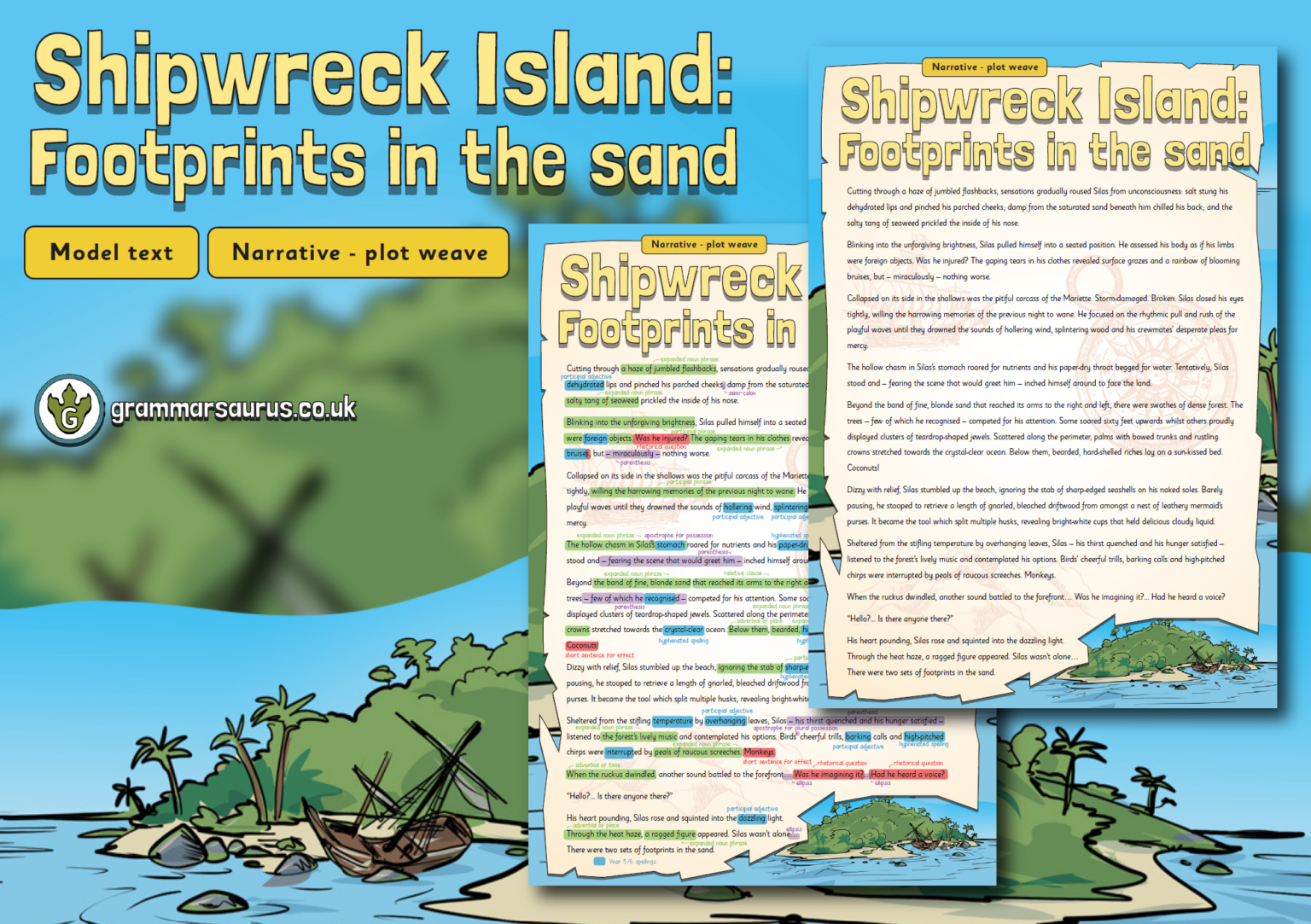 Year 6 Model Text - Narrative - plot weave - Shipwreck Island ...
