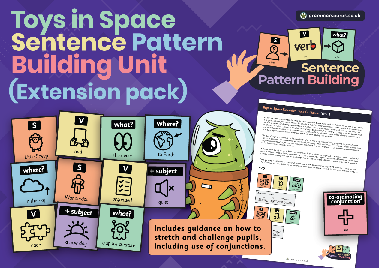 Toys in Space Sentence Pattern Building Unit (Extension Pack ...
