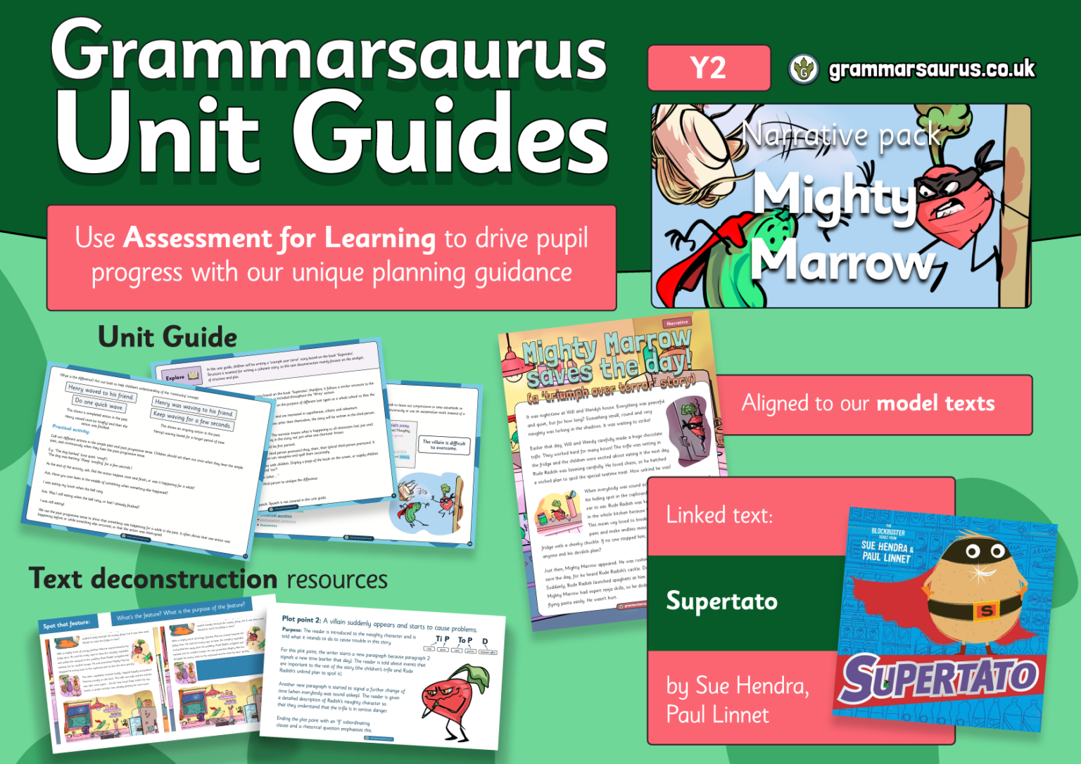 Year 2 Unit guide - Narrative Pack - Mighty Marrow - Grammarsaurus