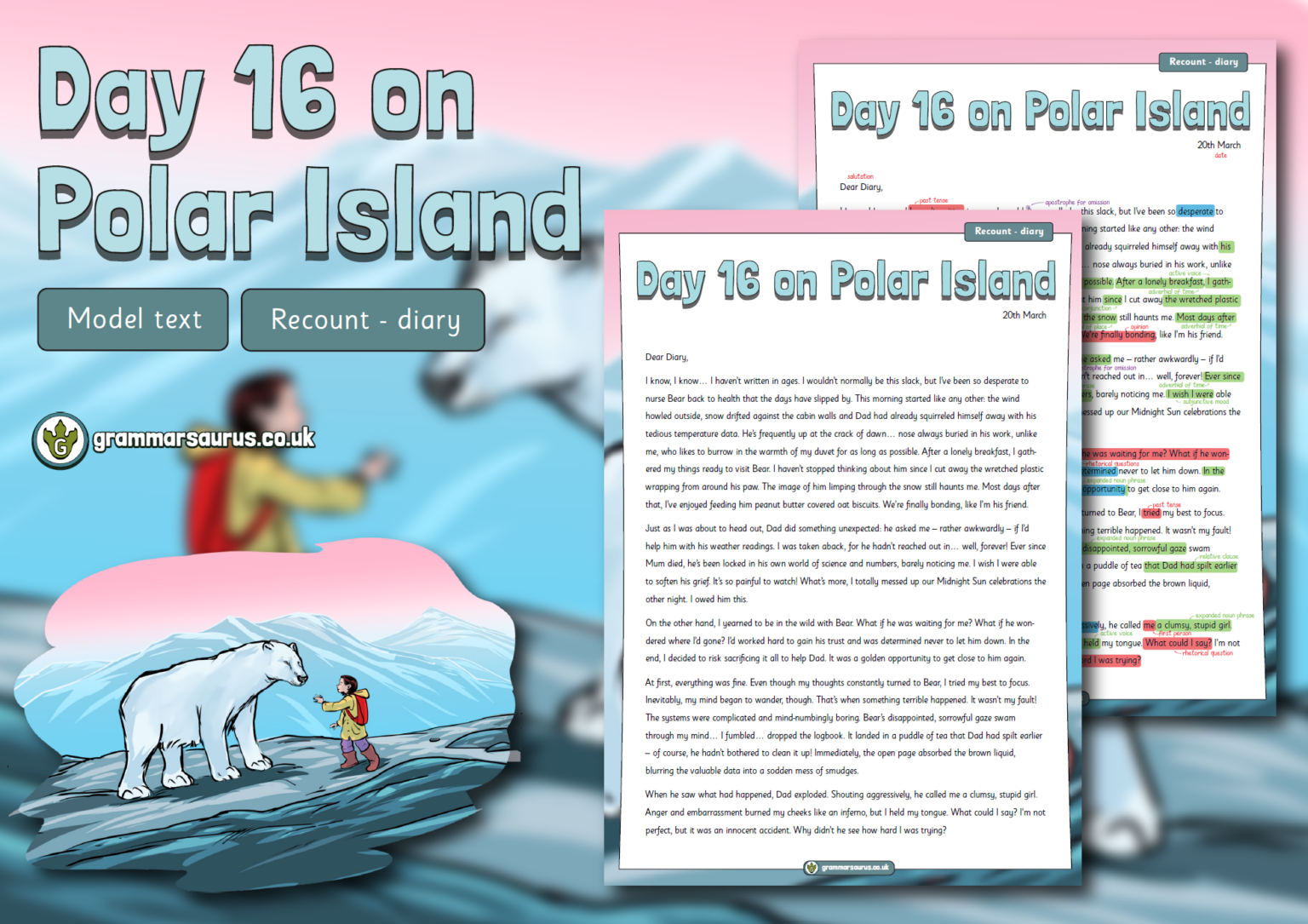 Year 6 Model Text – Recount diary – Day 16 on the Polar Island ...