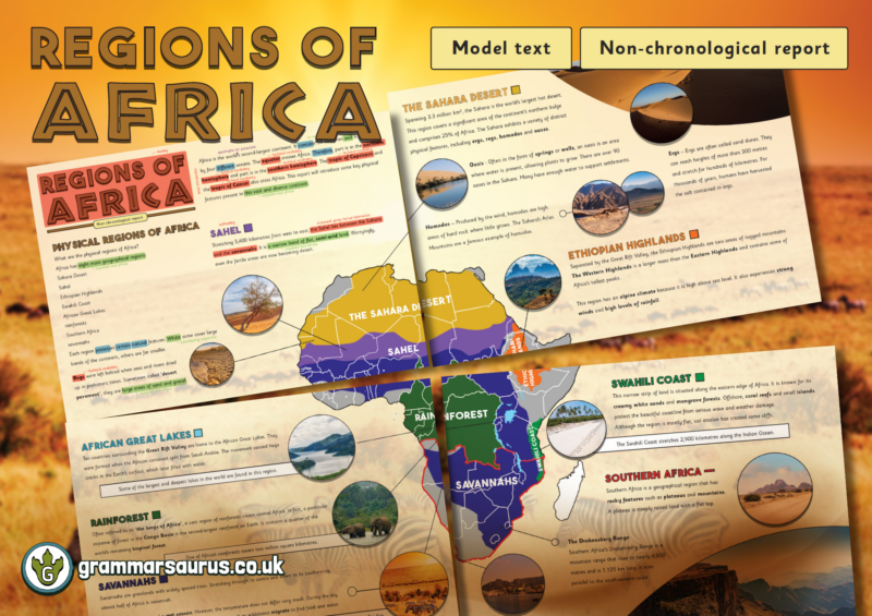 Year 3 Model Text – Non-chronological report – Regions of Africa ...