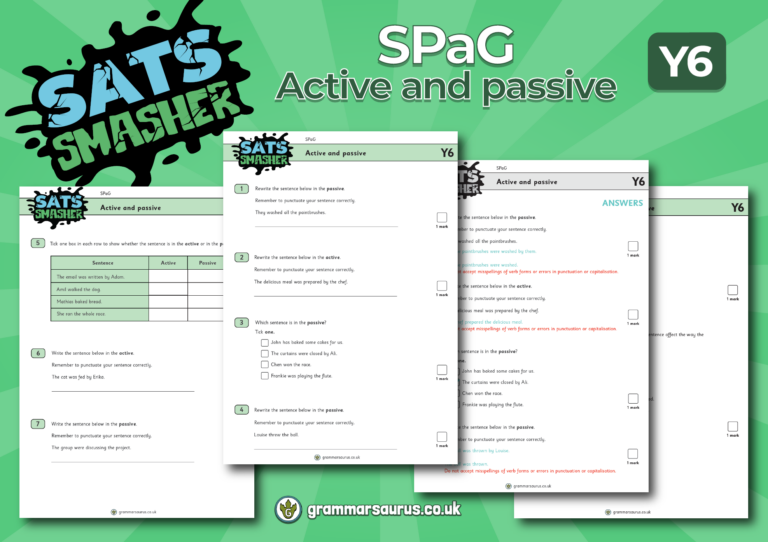 Y6 SATs Smasher (SPAG): Active and Passive - Grammarsaurus
