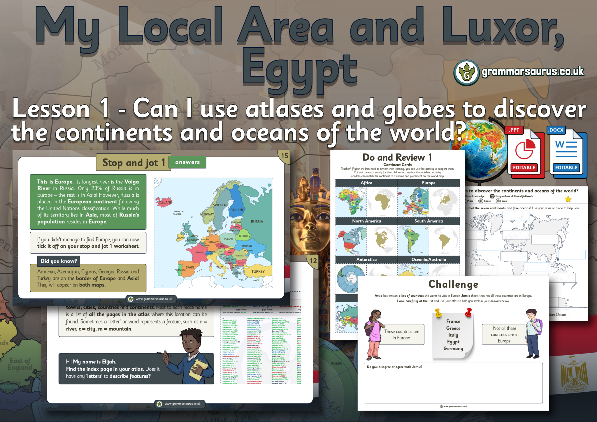 Year 2 Geography - My Local Area and Luxor, Egypt - Can I use atlases ...
