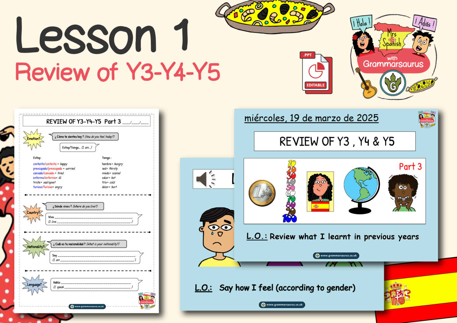 Year 6 - Review of Y3-Y4-Y5 - Lesson 1 - Grammarsaurus