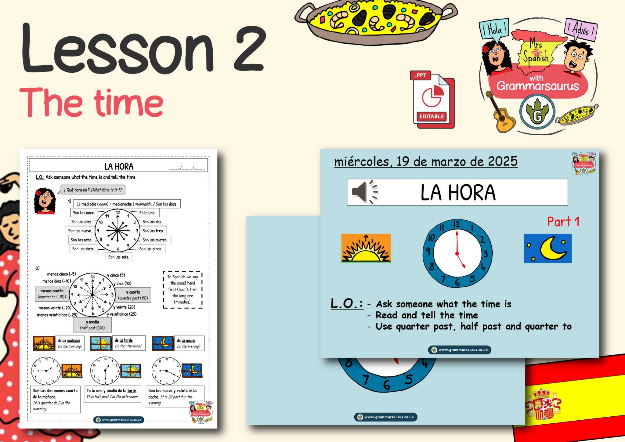 Year 6 - The time - Lesson 2 - Grammarsaurus