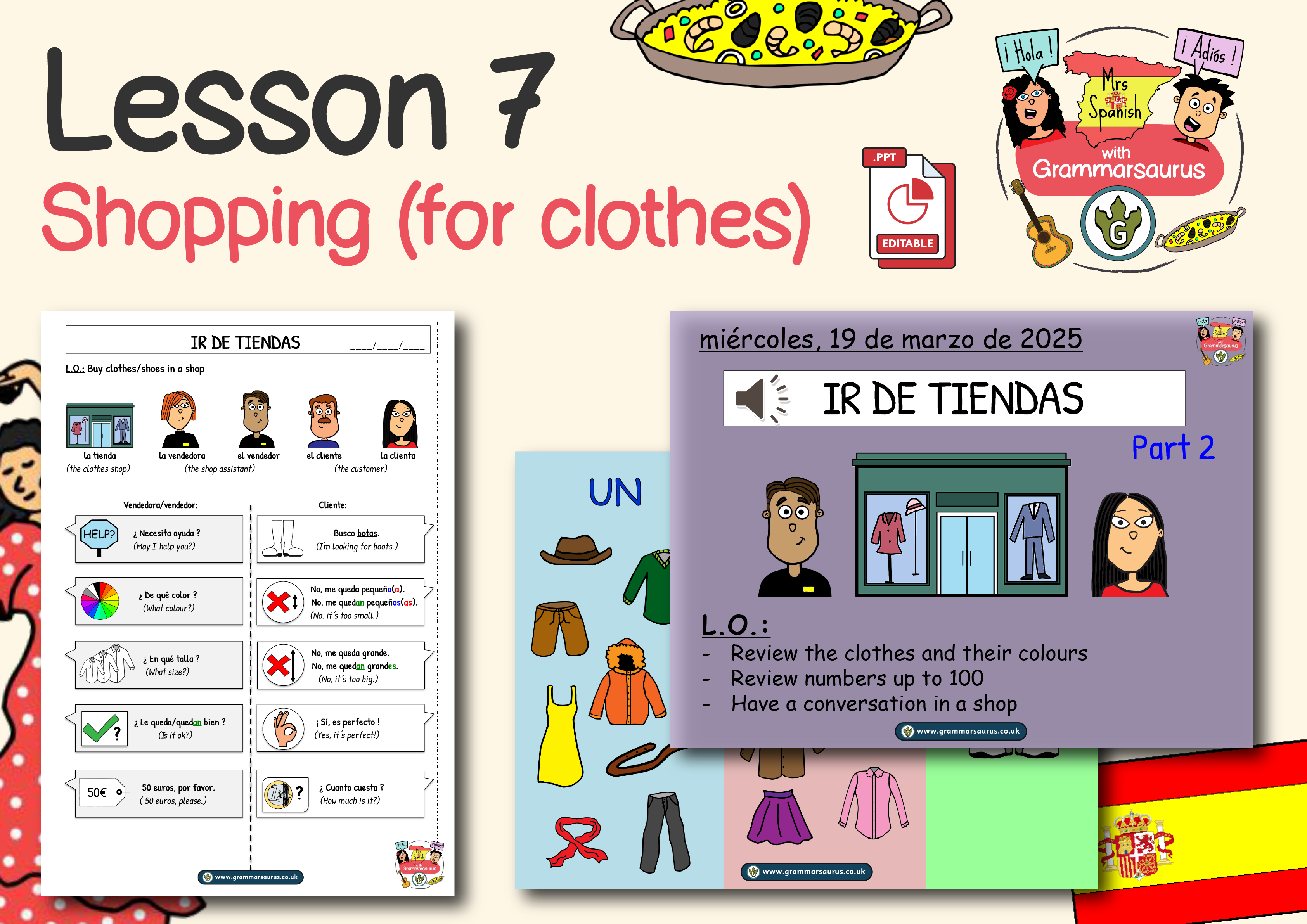 Year 6 - Shopping (for clothes) - Lesson 7 - Grammarsaurus