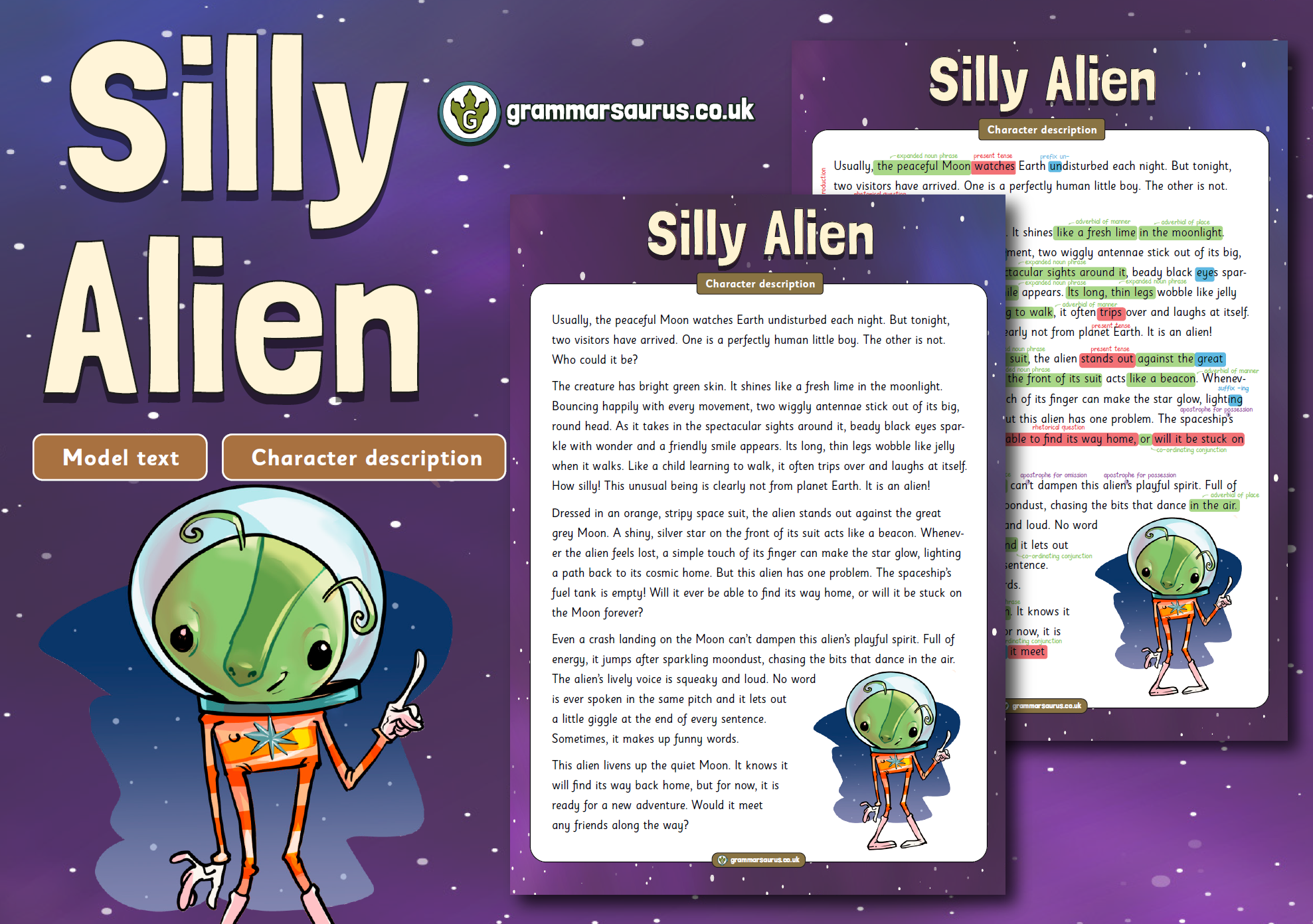 Year 2 Model Text – Character Description – Silly Alien - Grammarsaurus