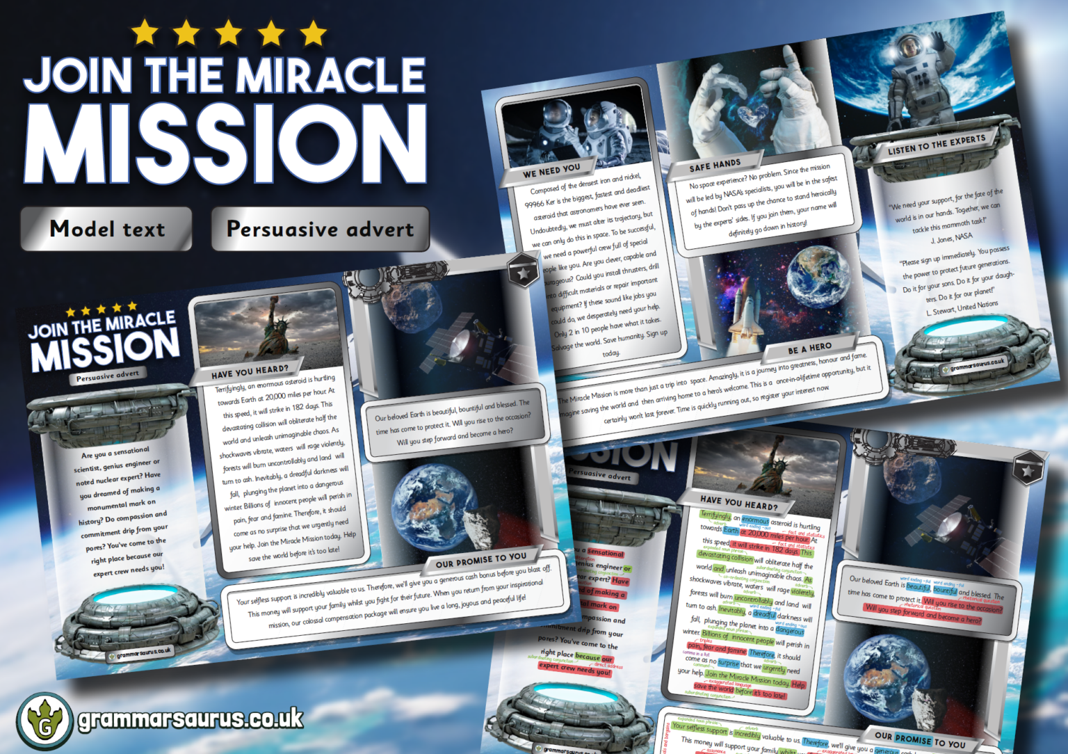Year 4 Model Text – Persuasive advert – Join the Miracle Mission ...