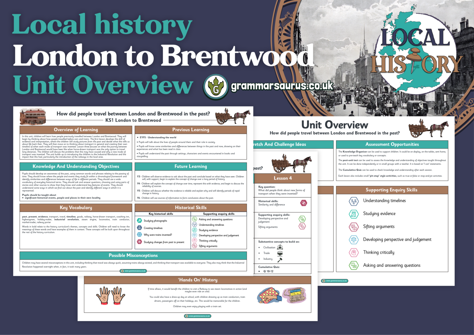 KS1 Local history - London to Brentwood - Unit Overview - Grammarsaurus