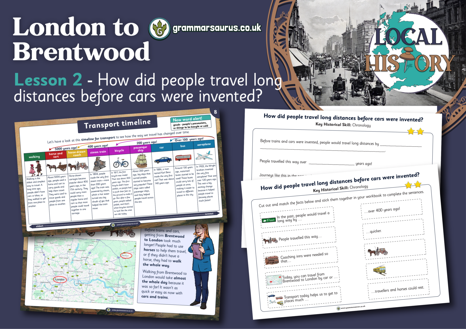 KS1 Local history - London to Brentwood - How did people travel long ...