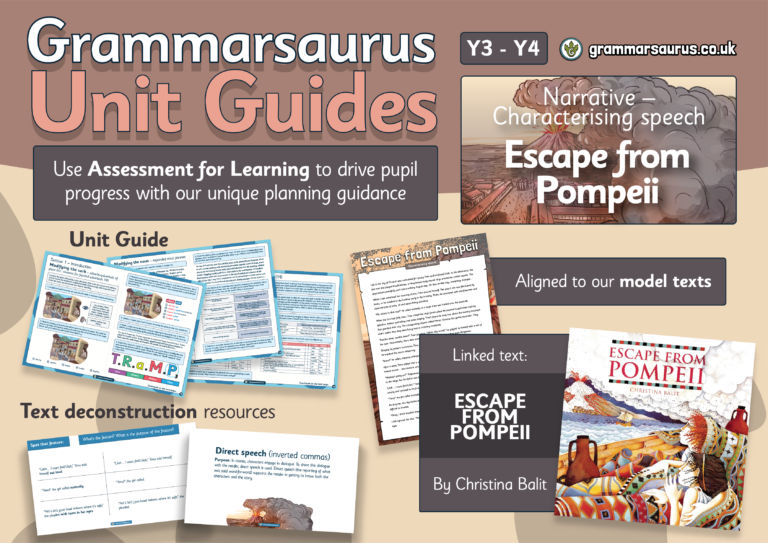 Year 3/4 Unit Guide – Characterising speech - Escape from Pompeii ...