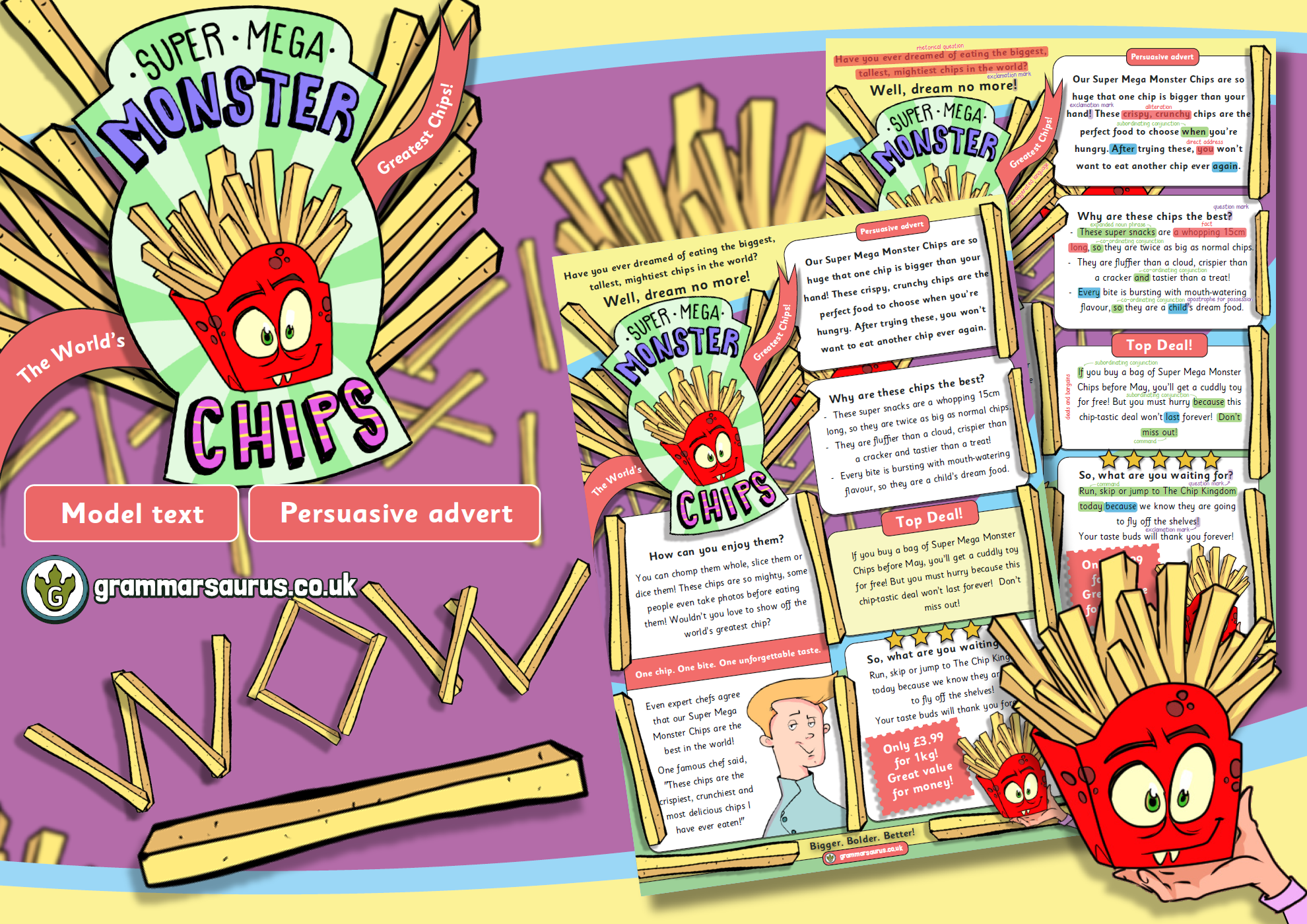 Year 2 Model Text - Persuasive advert - Super mega monster chips ...
