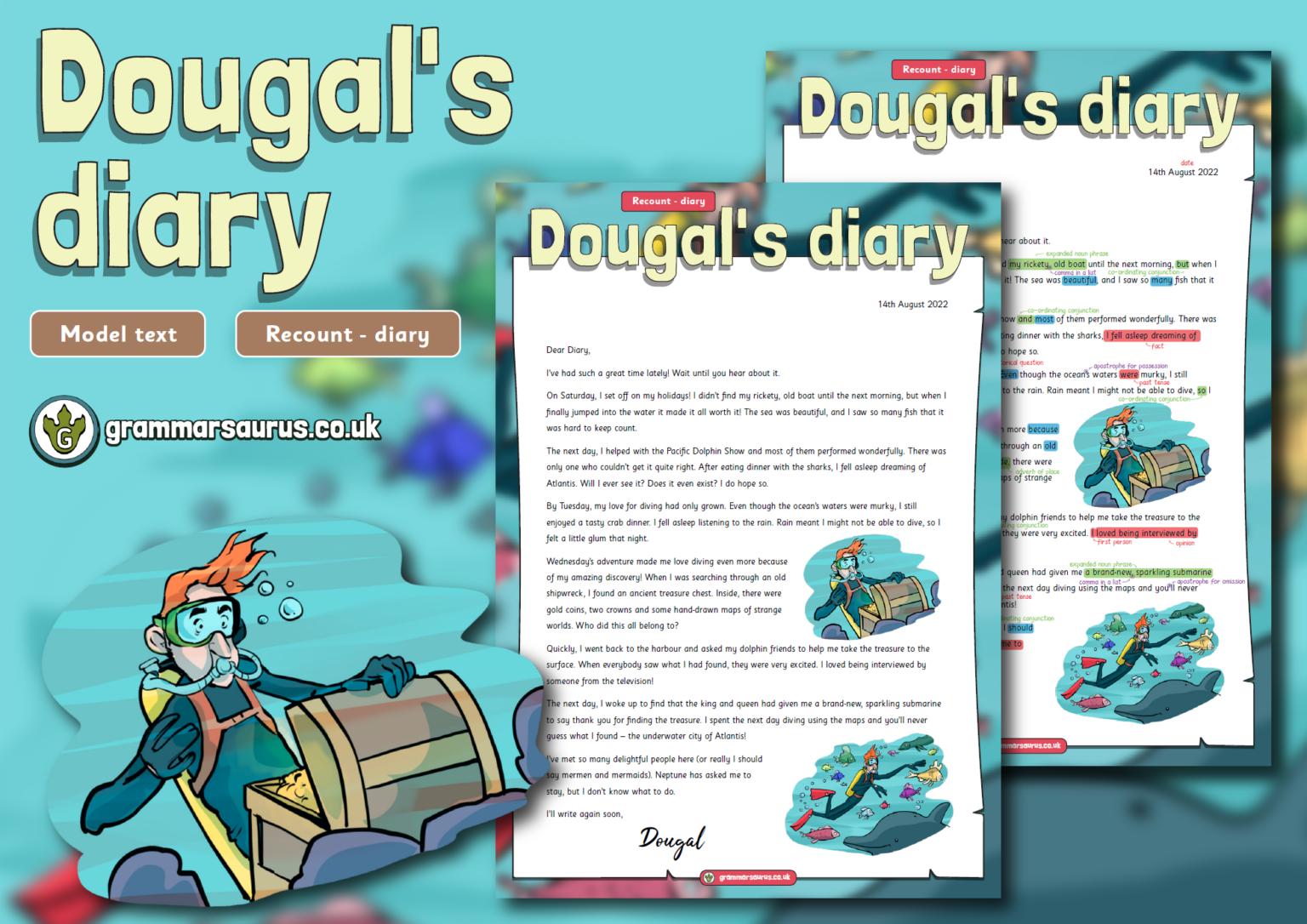 Year 2 Model Text – Recount – Diary - Dougal's diary - Grammarsaurus