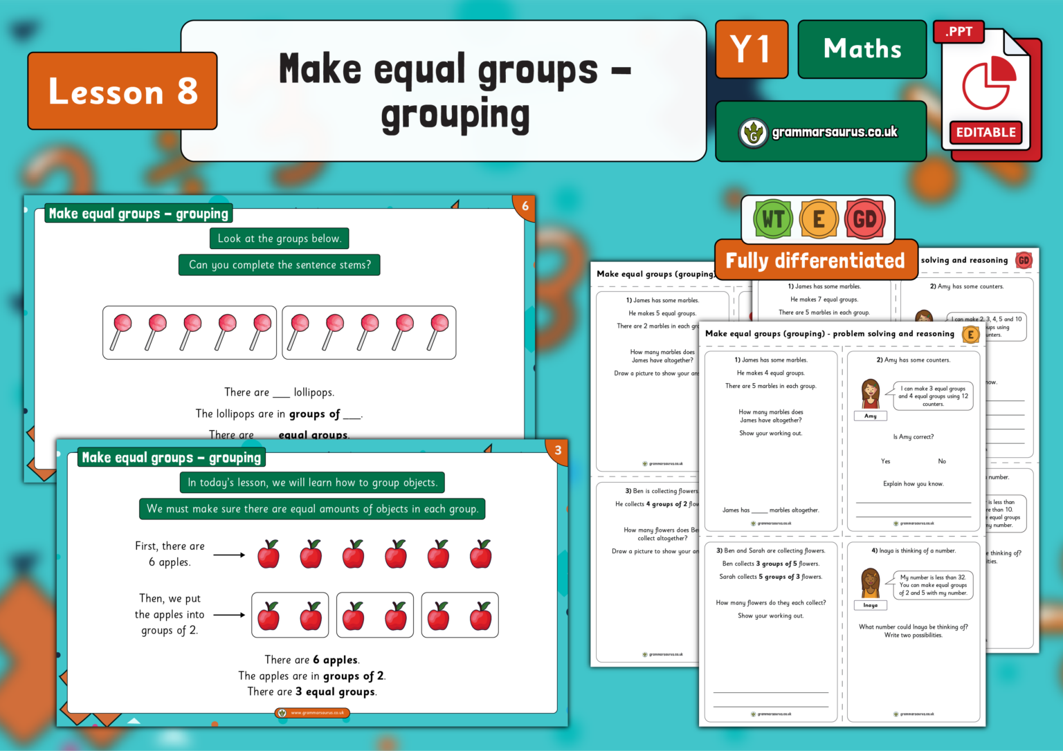 Year 1 Multiplication and Division - Make equal groups - grouping ...