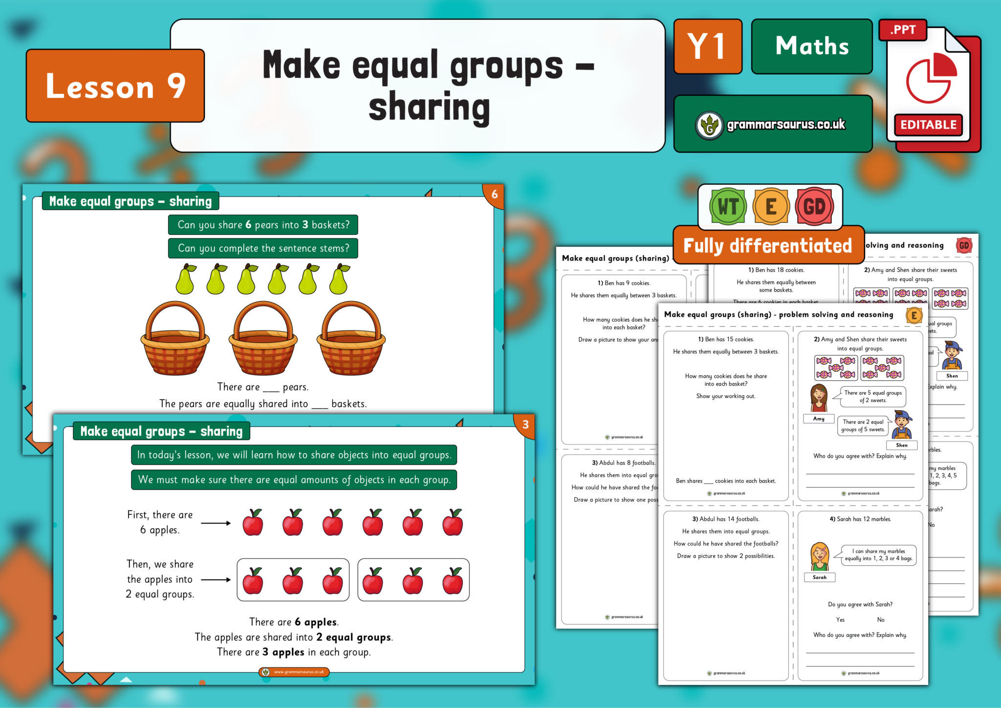 Year 1 Multiplication and Division - Make equal groups - Sharing ...